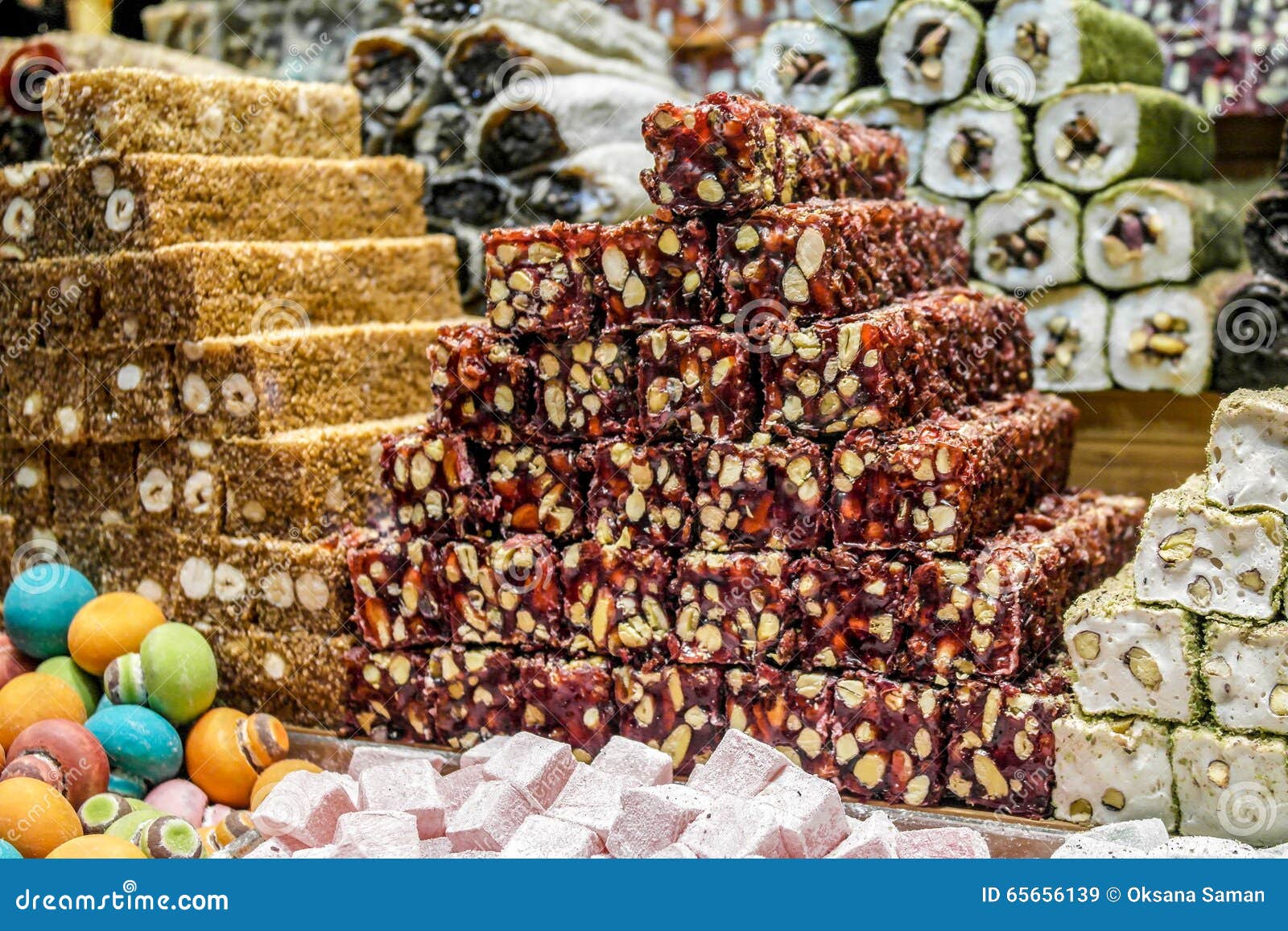 Turkish delight or lokum stock image. Image of east, istanbul - 65656139