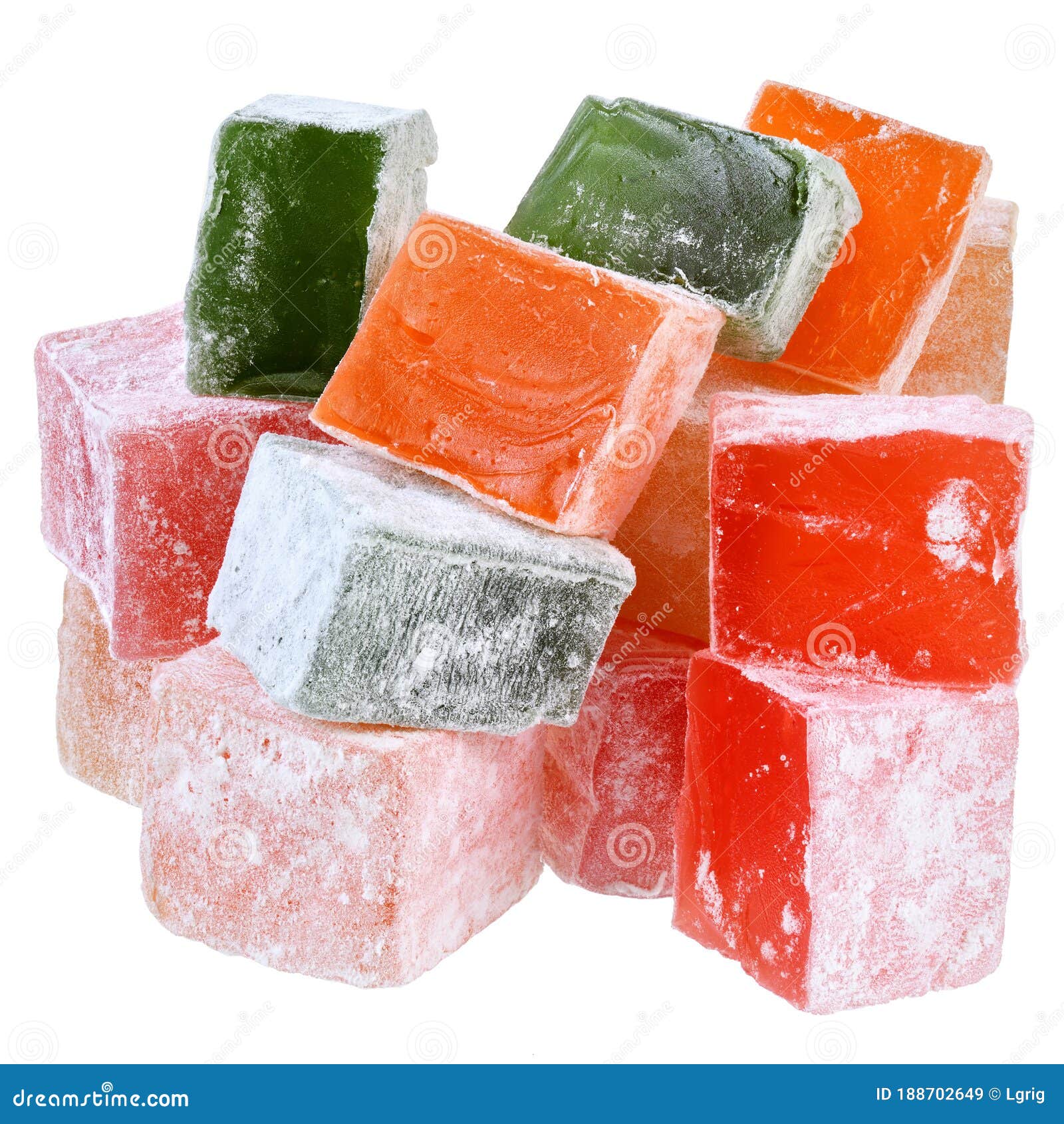 Turkish Delight Multicolored Closeup Isolated Stock Image - Image of ...