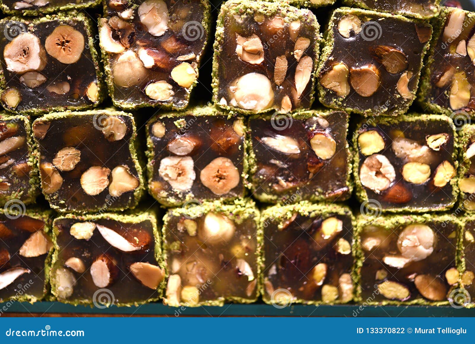 Turkish delight with nuts stock photo. Image of nutrition - 133370822