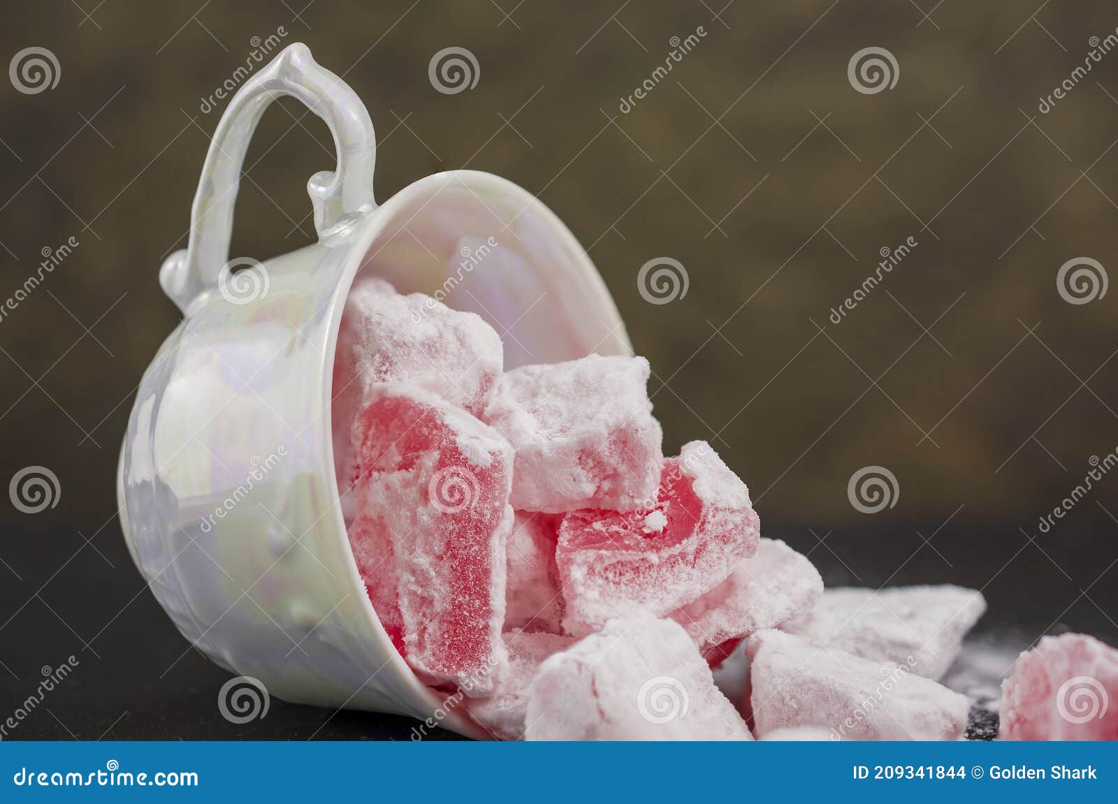 Turkish Delight with Pink Rose Flavour Stock Photo - Image of lokum ...