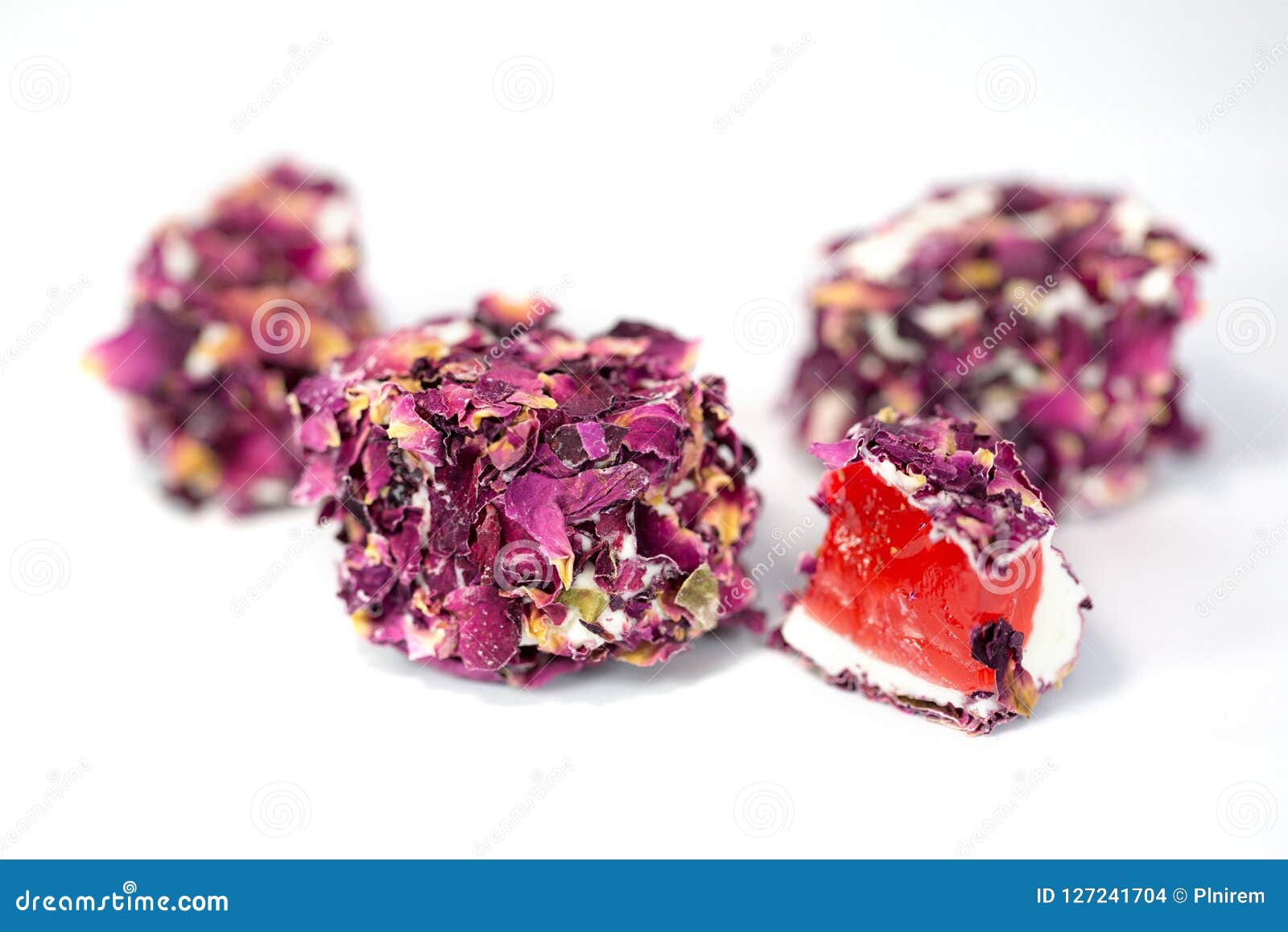 Turkish Delight with Rose, Lokum Stock Photo - Image of celebration ...