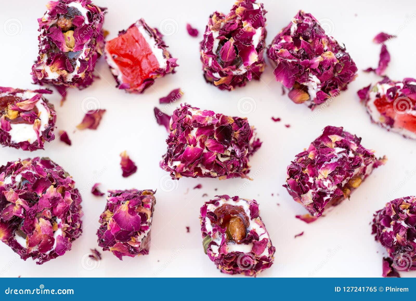 Turkish Delight with Rose, Lokum Stock Image - Image of cube, holiday ...
