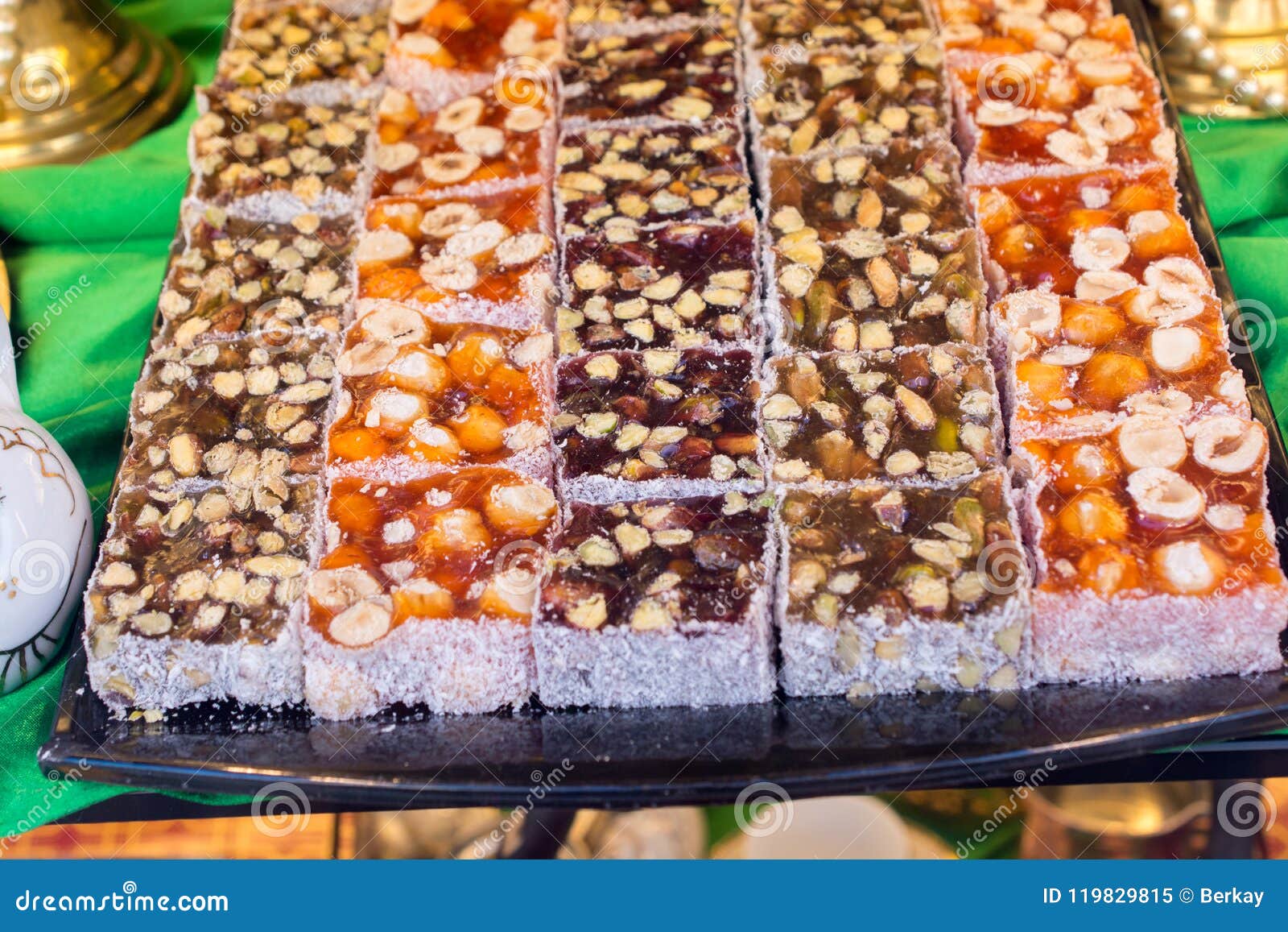 Traditional Style Turkish Delight Sweets Stock Image - Image of snack ...