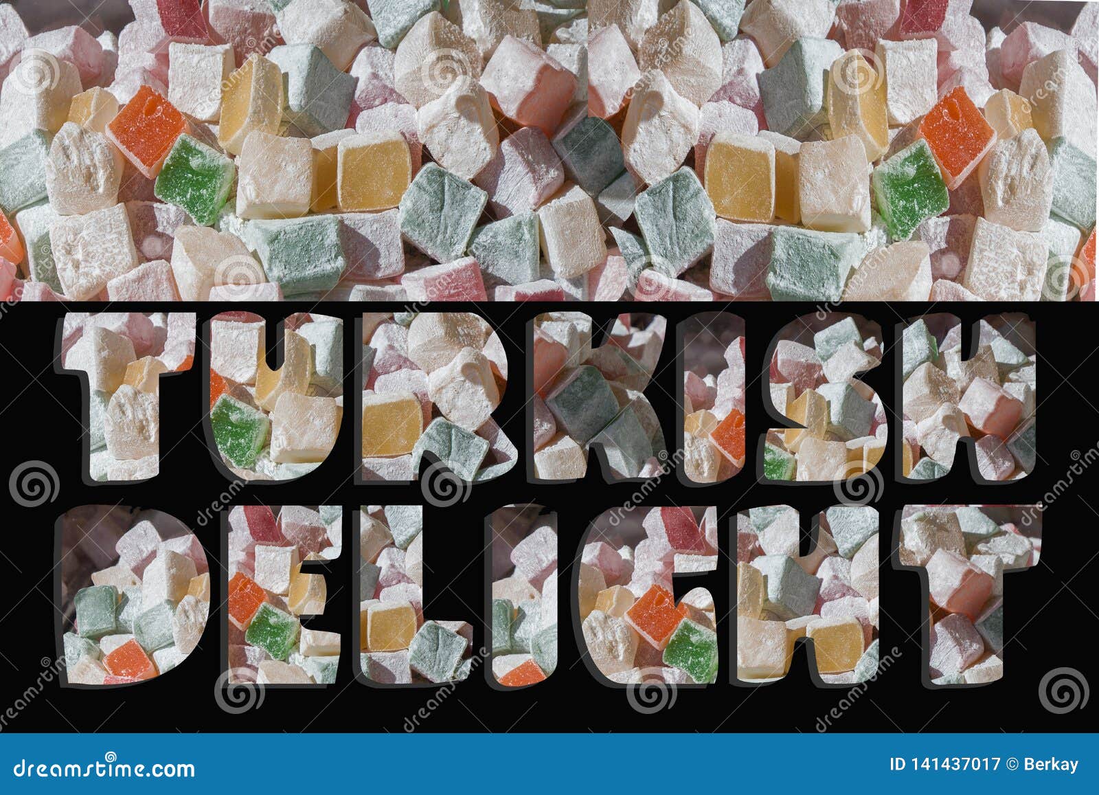 Turkish Delight of Various Color and Turkish Delight Text Stock ...