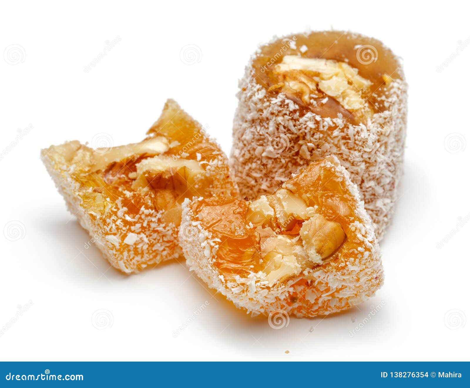 Turkish Delight with Walnut Stock Photo - Image of lokum, turkish ...