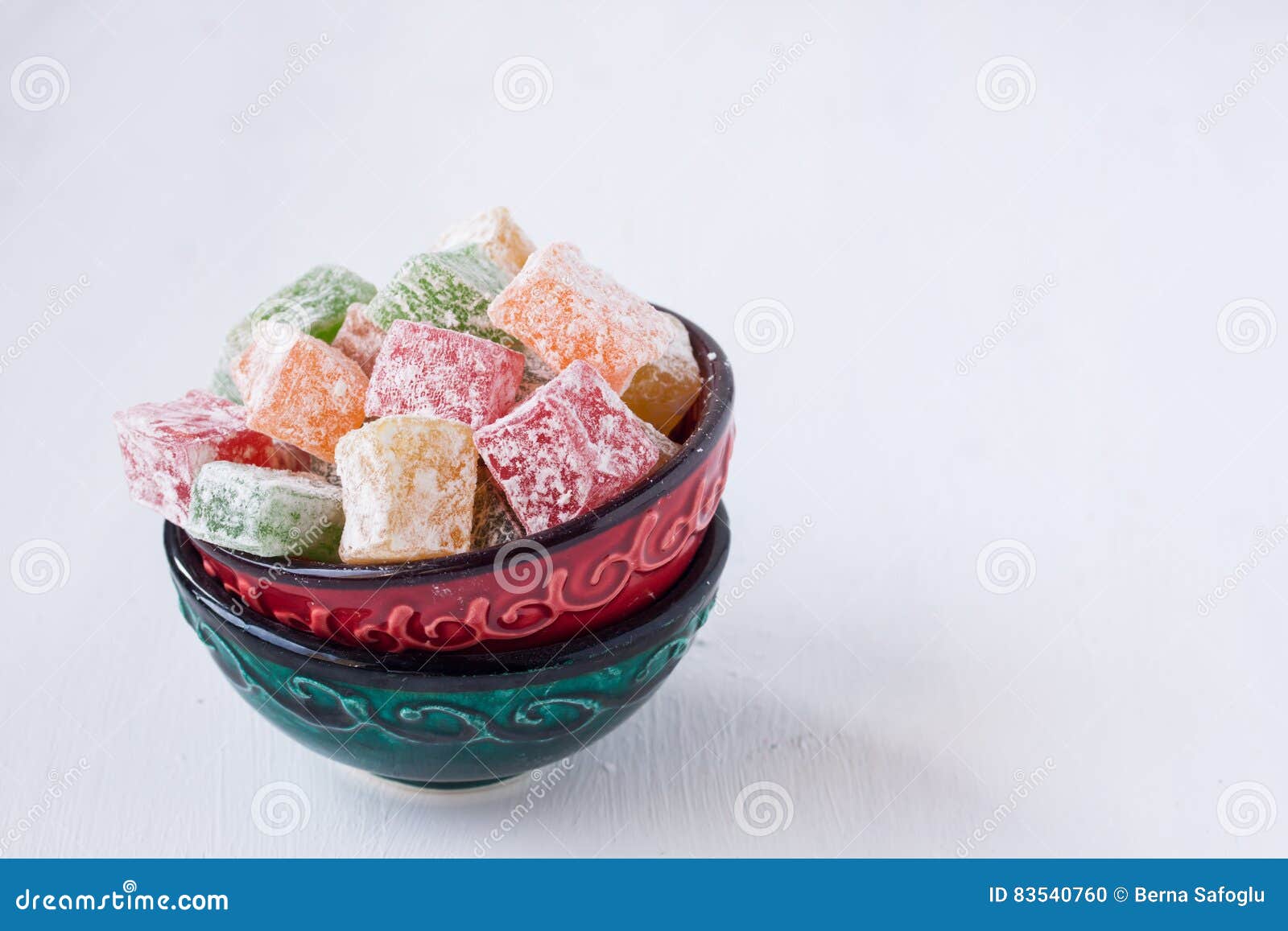 Turkish Delight on a White Background Stock Photo - Image of jelly ...