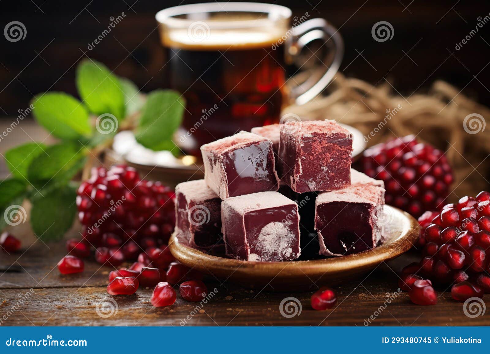 Turkish Delights with a Cup of Fresh Tea Stock Illustration ...