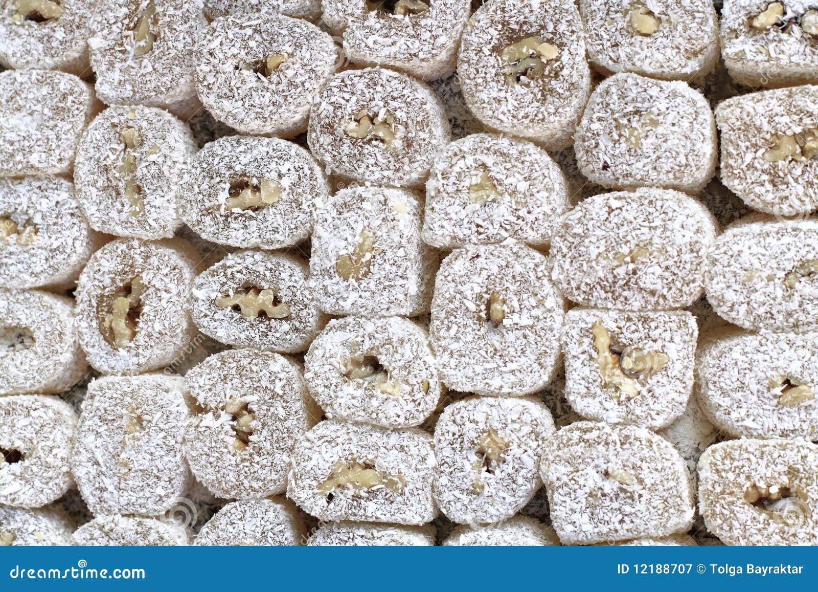 Turkish Delights with Walnut Stock Image - Image of color, delight ...
