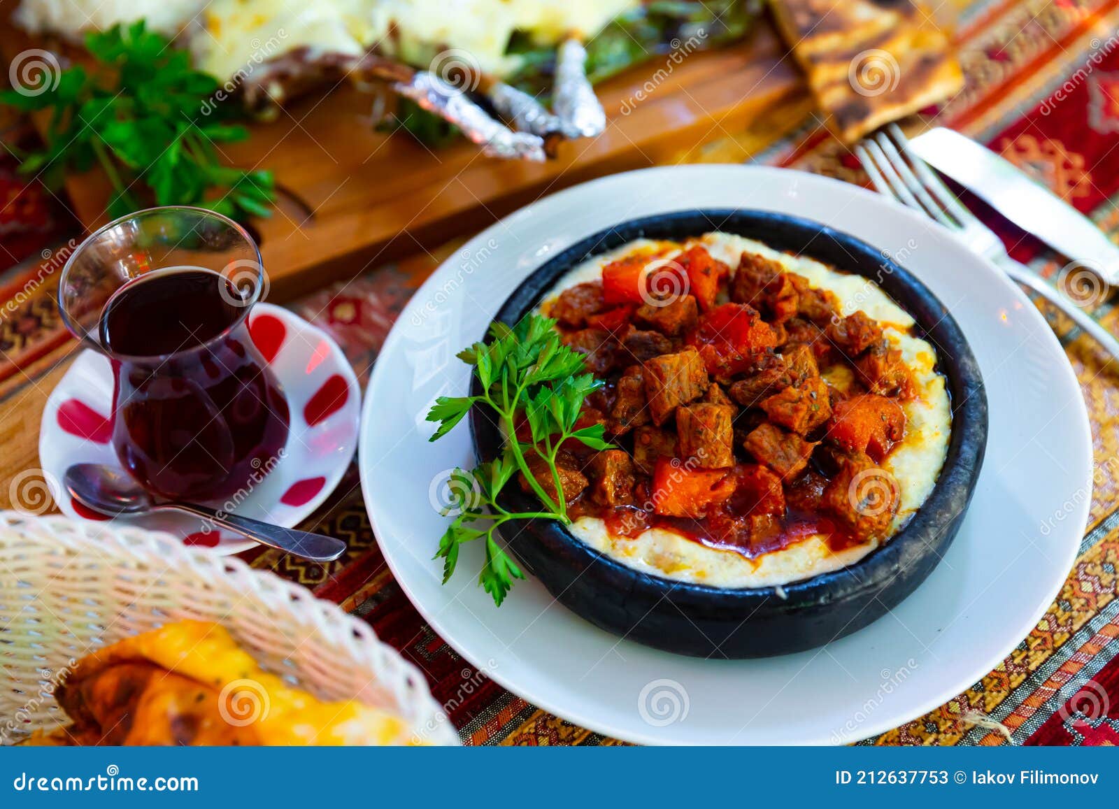 Hunkar Begendi. Turkish Braised Lamb and Eggplant Stock Image - Image ...
