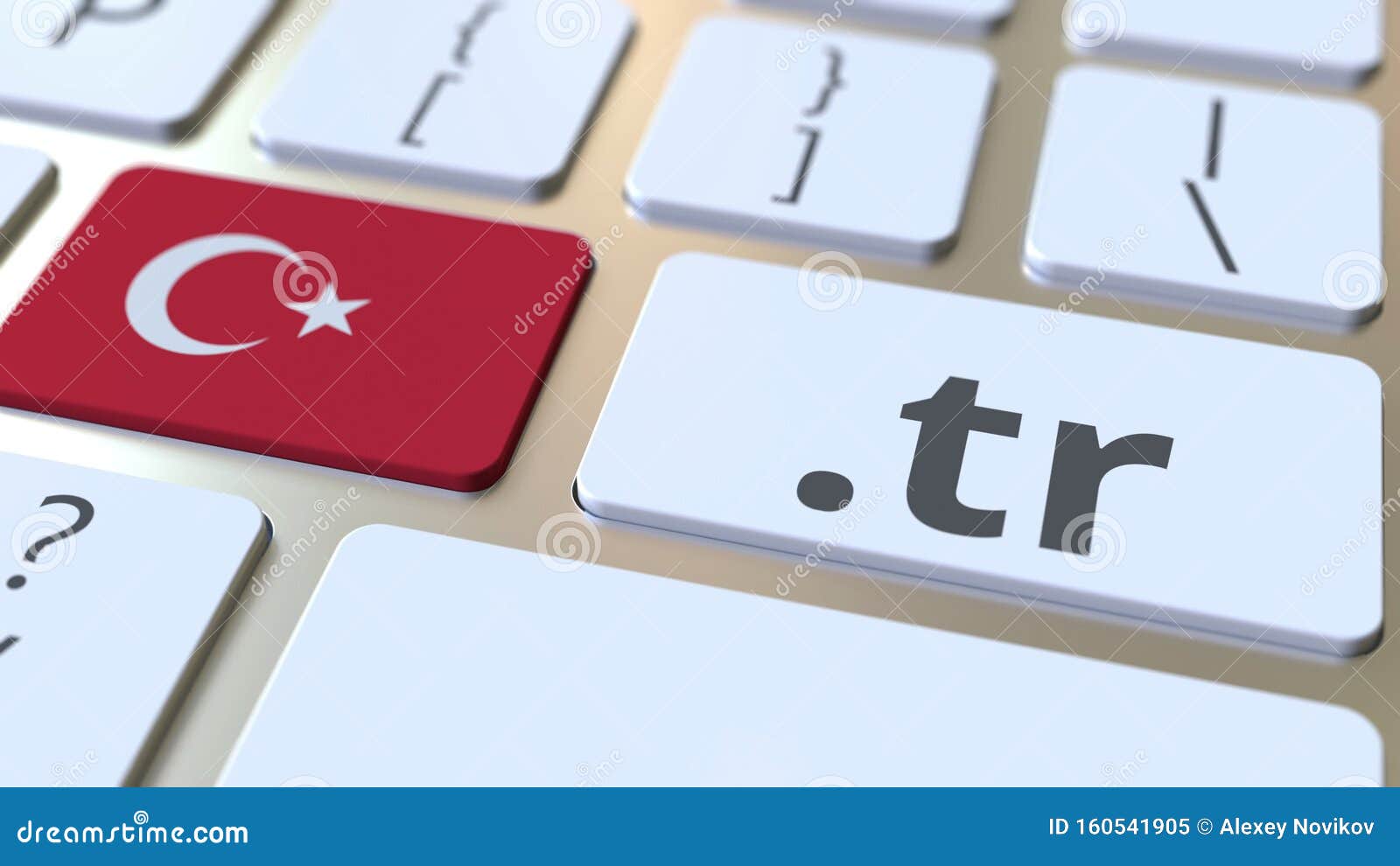 Turkish Domain .tr and Flag of Turkey on the Buttons on the Computer ...
