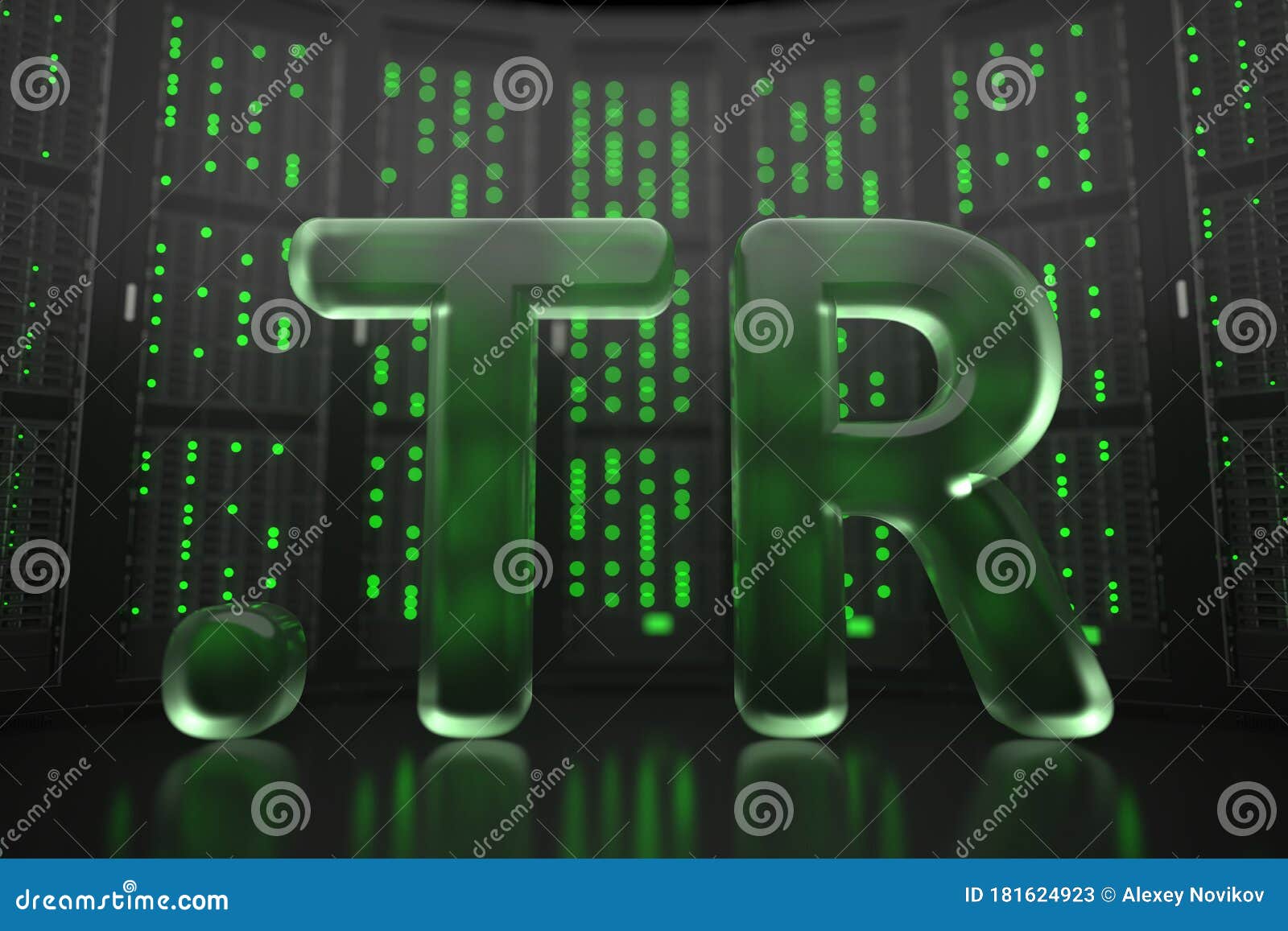 Turkish Domain .tr on Server Room Background. Internet in Turkey ...