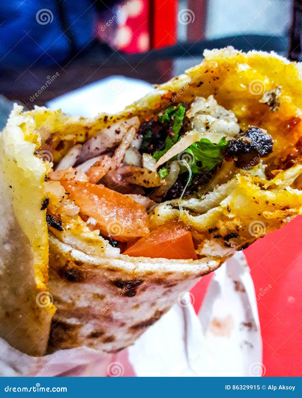 Turkish Durum Kebab at Restaurant. Stock Image - Image of middle ...