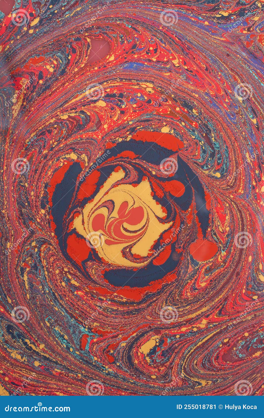 Turkish Ebru Marble Effect Surface Pattern Design for Print Stock Image ...