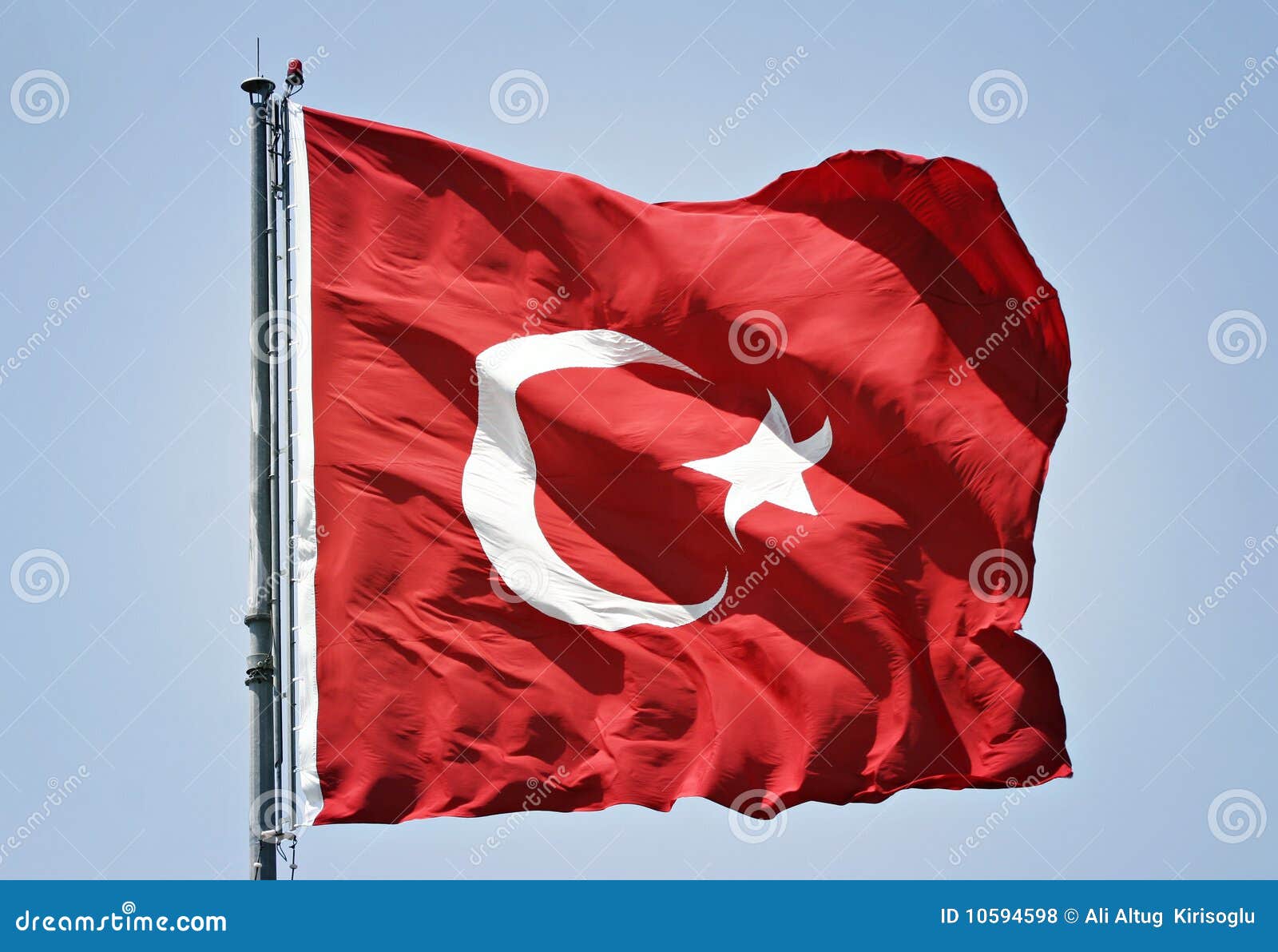 Turkish Flag stock photo. Image of crescent, pole, star - 10594598