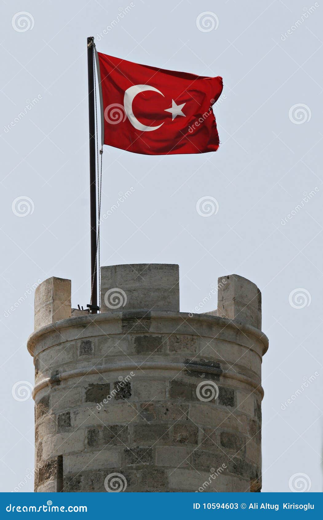 Turkish Flag stock image. Image of turkish, tower, white - 10594603
