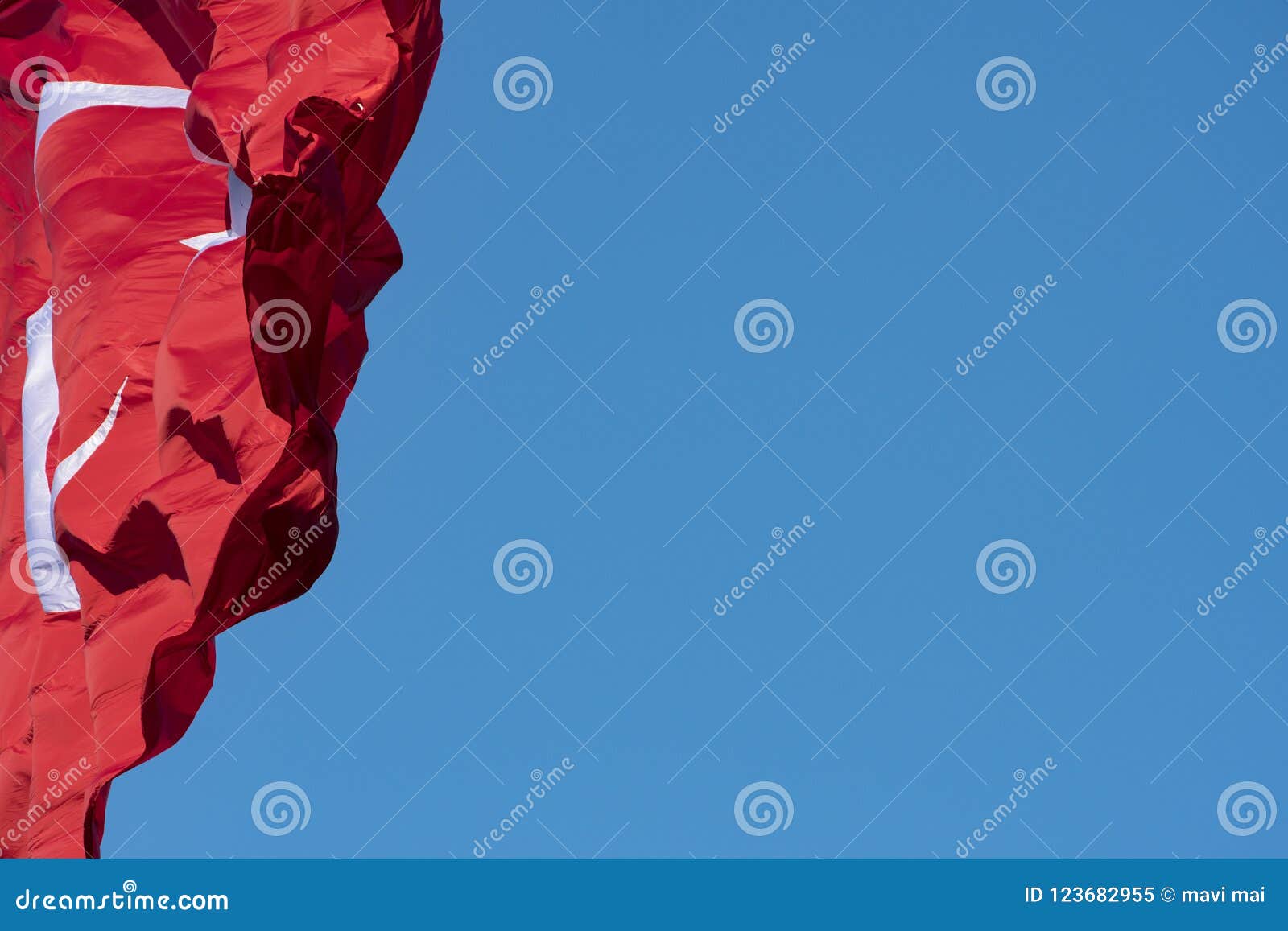 Turkish Flag with Clear Blue Sky Stock Image - Image of partnership ...