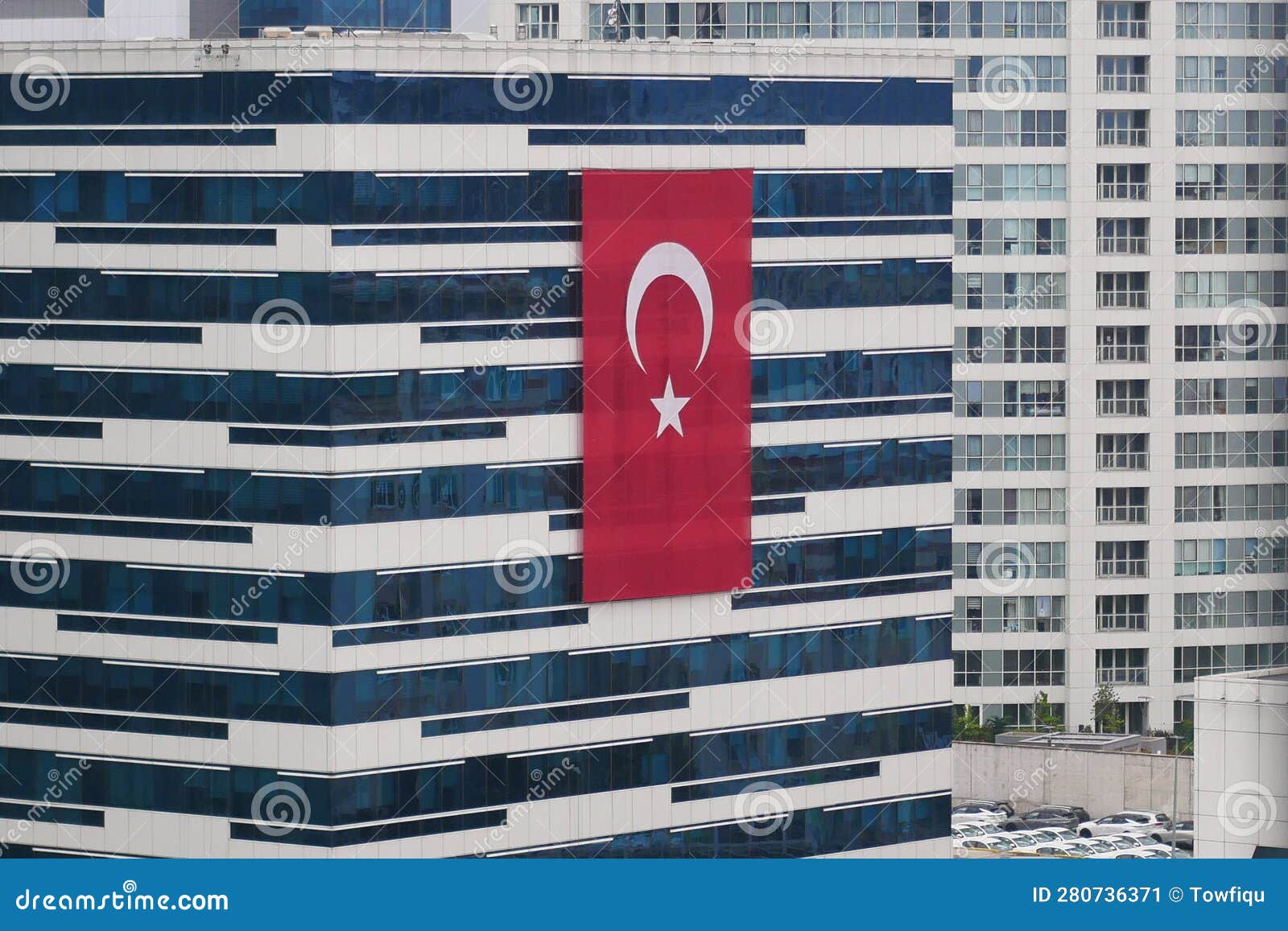 Turkish Flag on Financial Buildings in Istanbul Stock Image - Image of ...