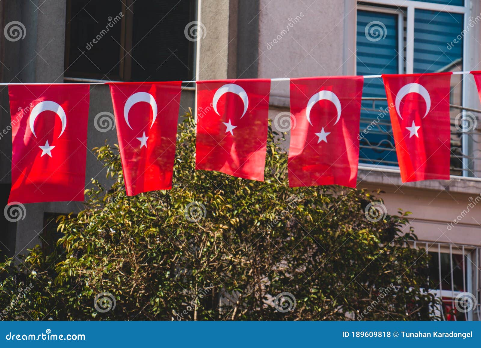 Turkish flag stock photo. Image of national, front, asia - 189609818
