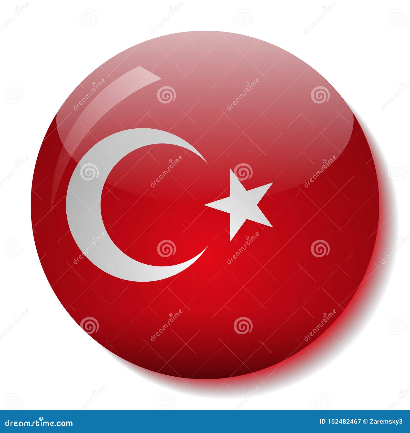 Turkish Flag Glass Button Vector Illustration Stock Vector ...
