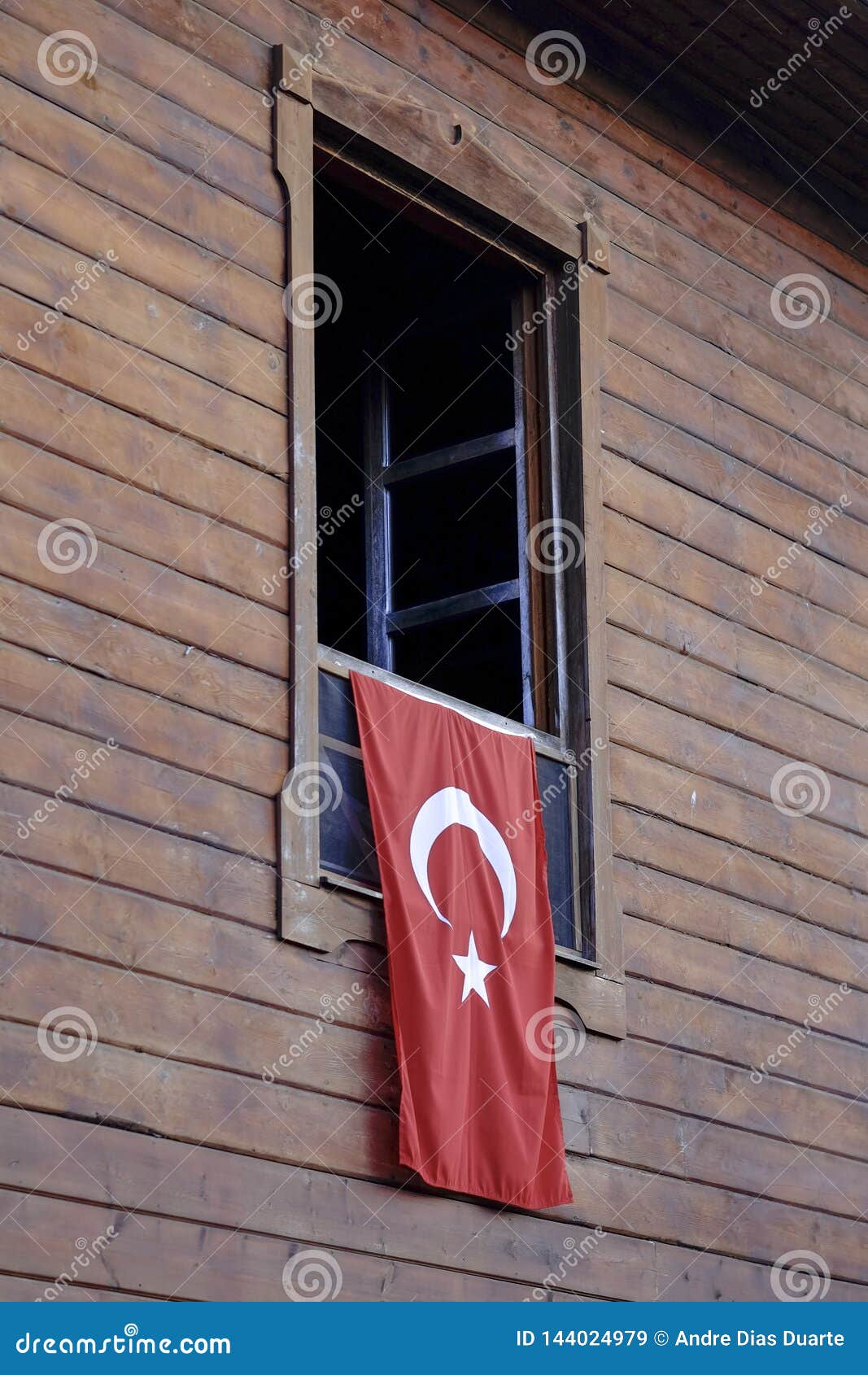 Turkish Flag Hanging on Window Stock Image - Image of banner, building ...