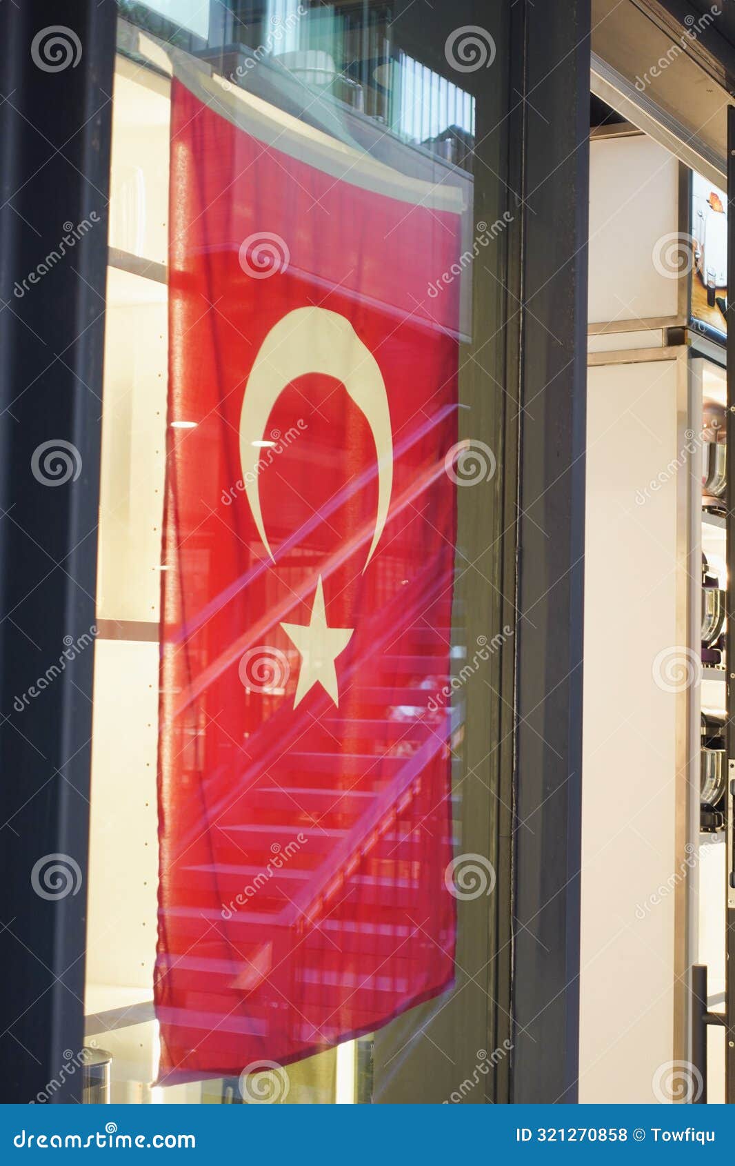 Turkish Flag Hanging on the Window Stock Photo - Image of nation ...