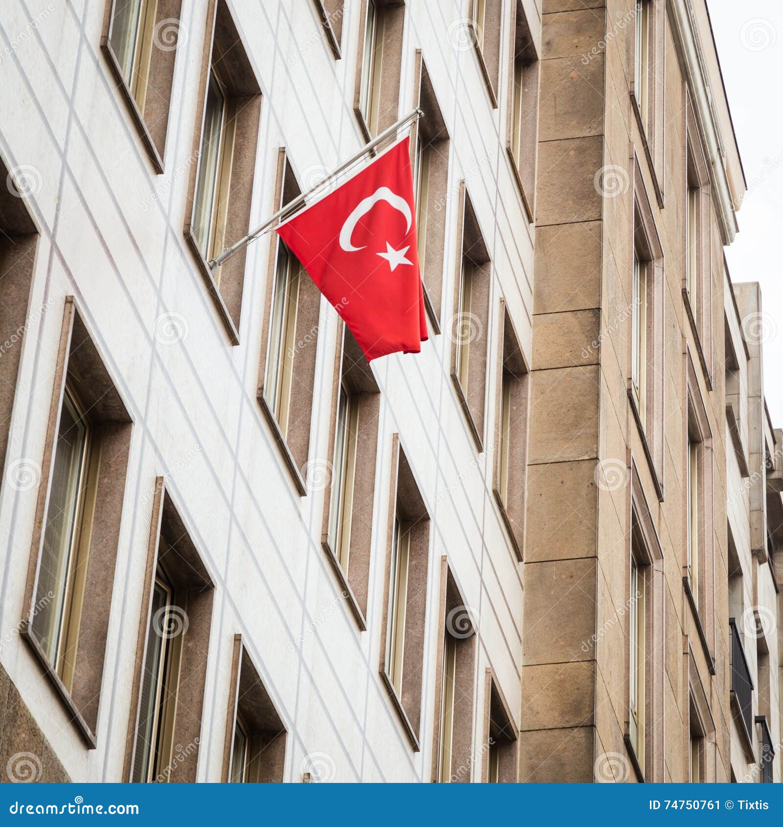 Turkish Flag Outside the Consulate of Turkey Stock Image - Image of ...