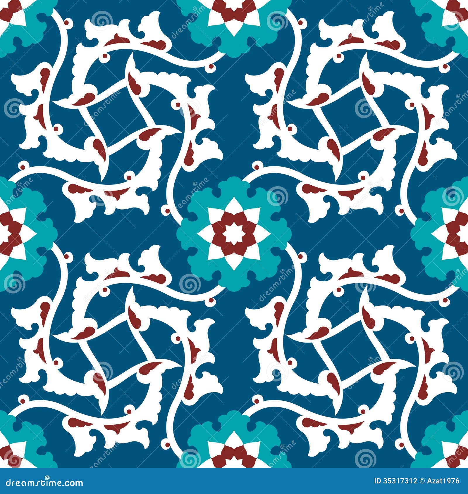 Turkish floral Pattern stock vector. Illustration of decorated - 35317312