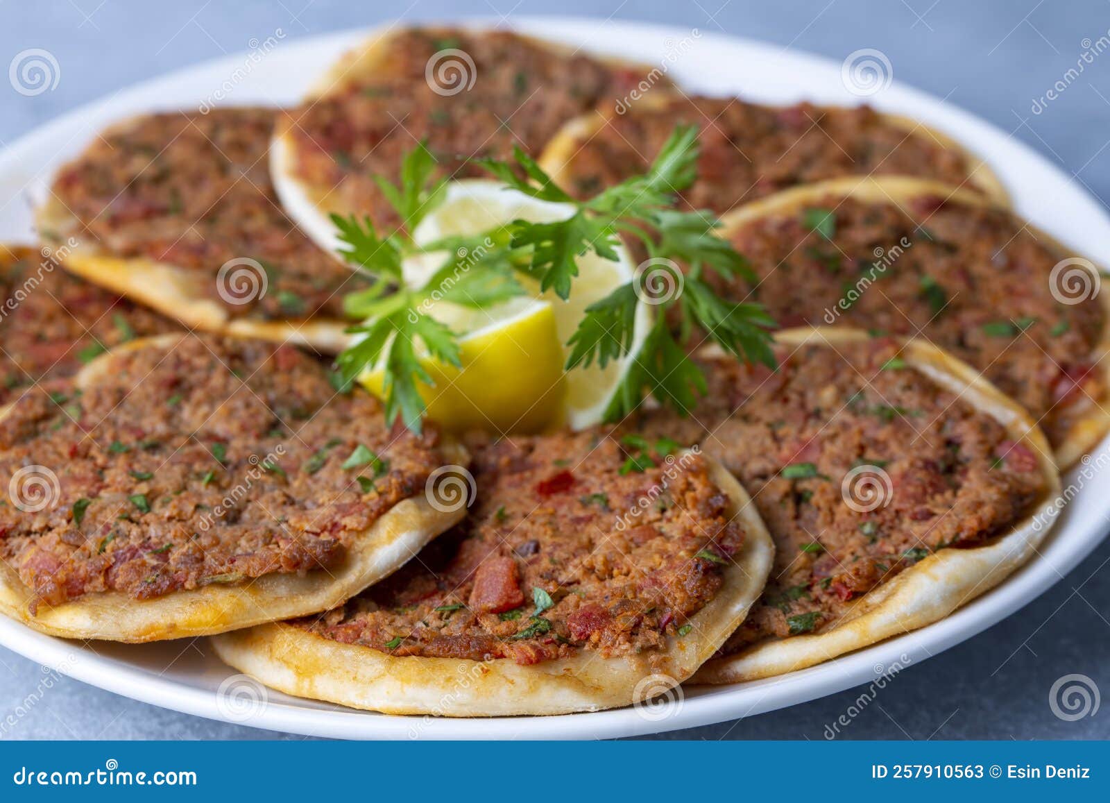 Turkish Food Findik Lahmacun - Mini Pizza Stock Image - Image of pastry ...