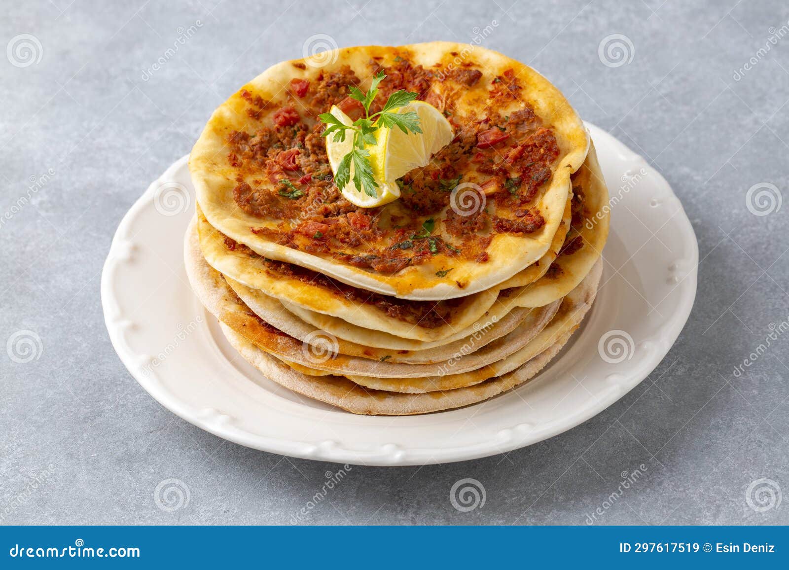Turkish Food Findik Lahmacun - Mini Pizza Stock Image - Image of fresh ...