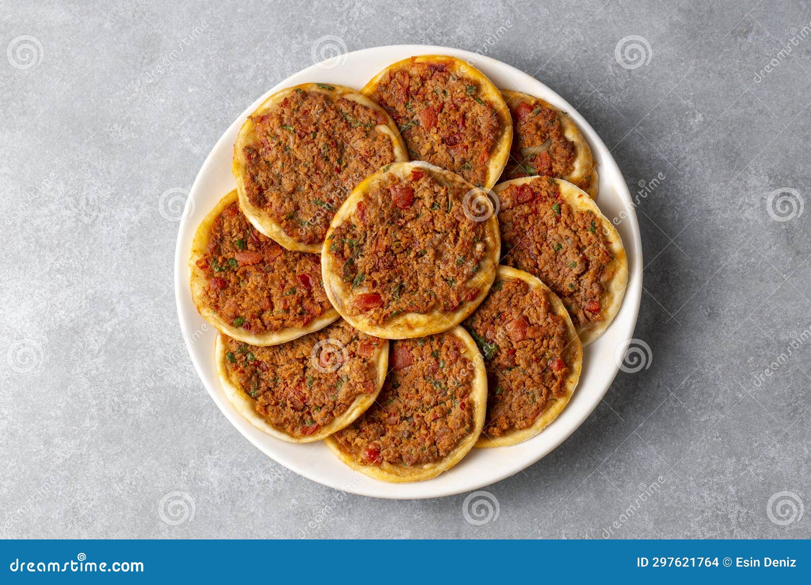 Turkish Food Findik Lahmacun - Mini Pizza Stock Photo - Image of ...