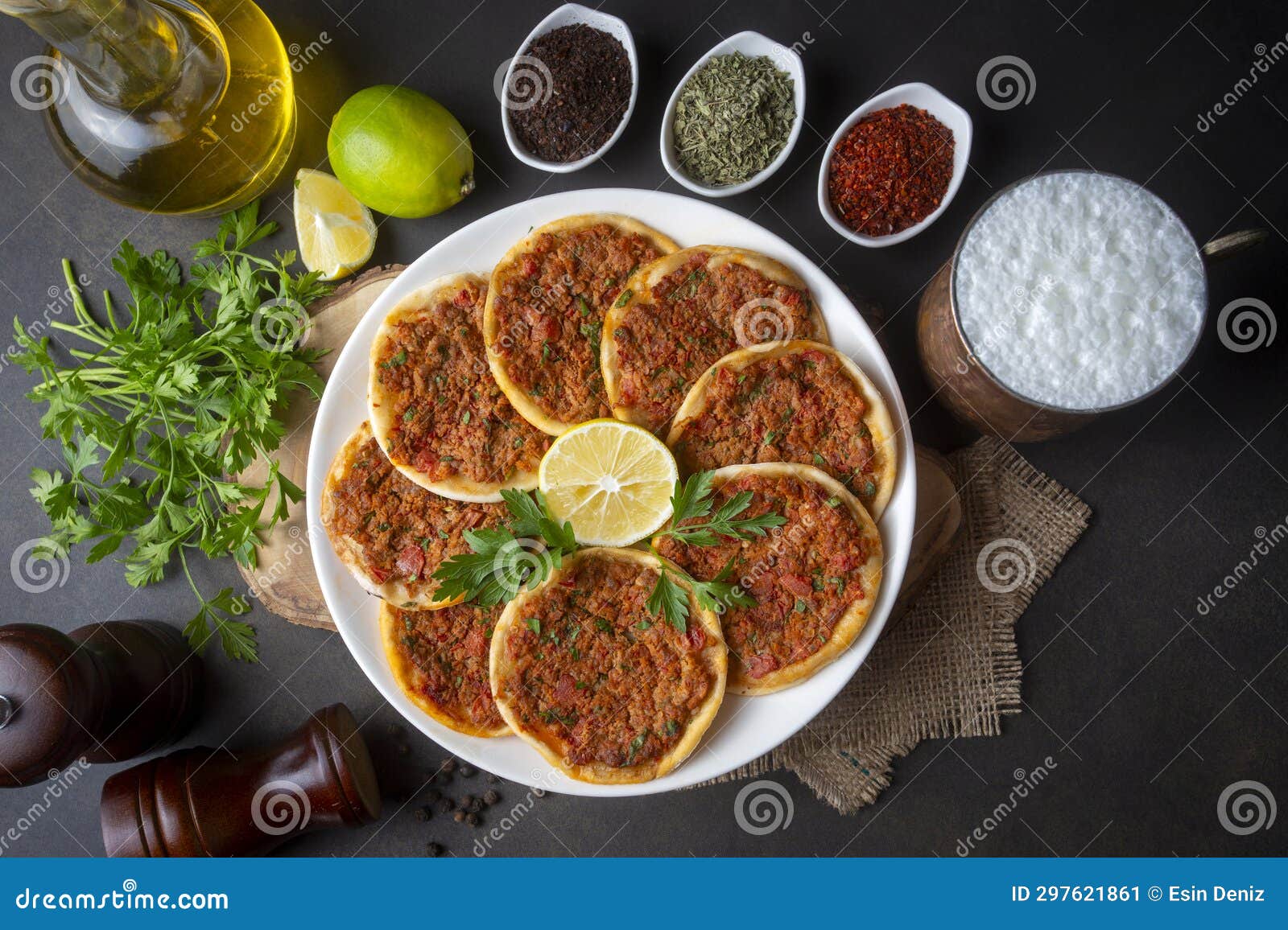 Turkish Food Findik Lahmacun - Mini Pizza Stock Image - Image of middle ...