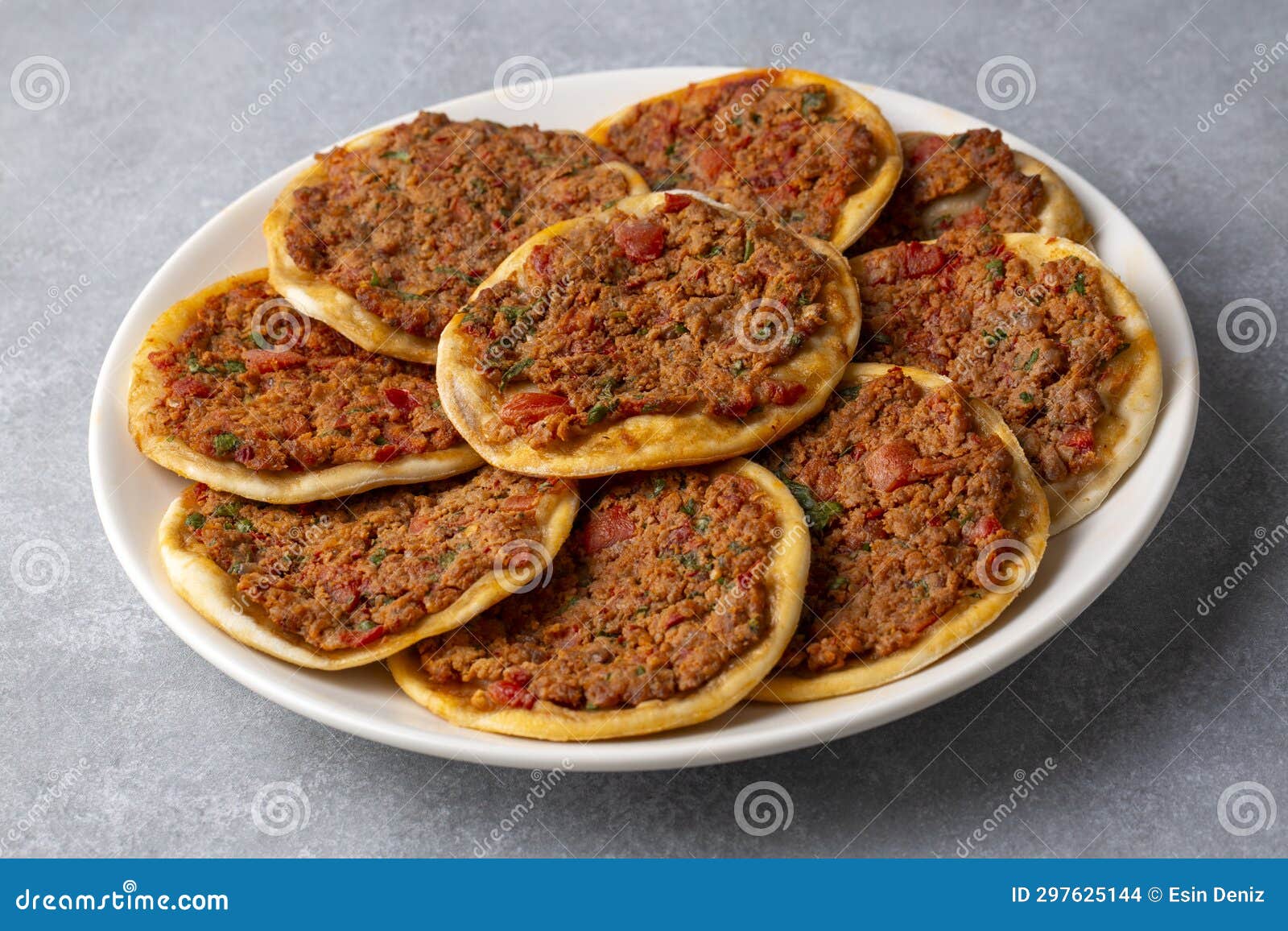 Turkish Food Findik Lahmacun - Mini Pizza Stock Photo - Image of meal ...