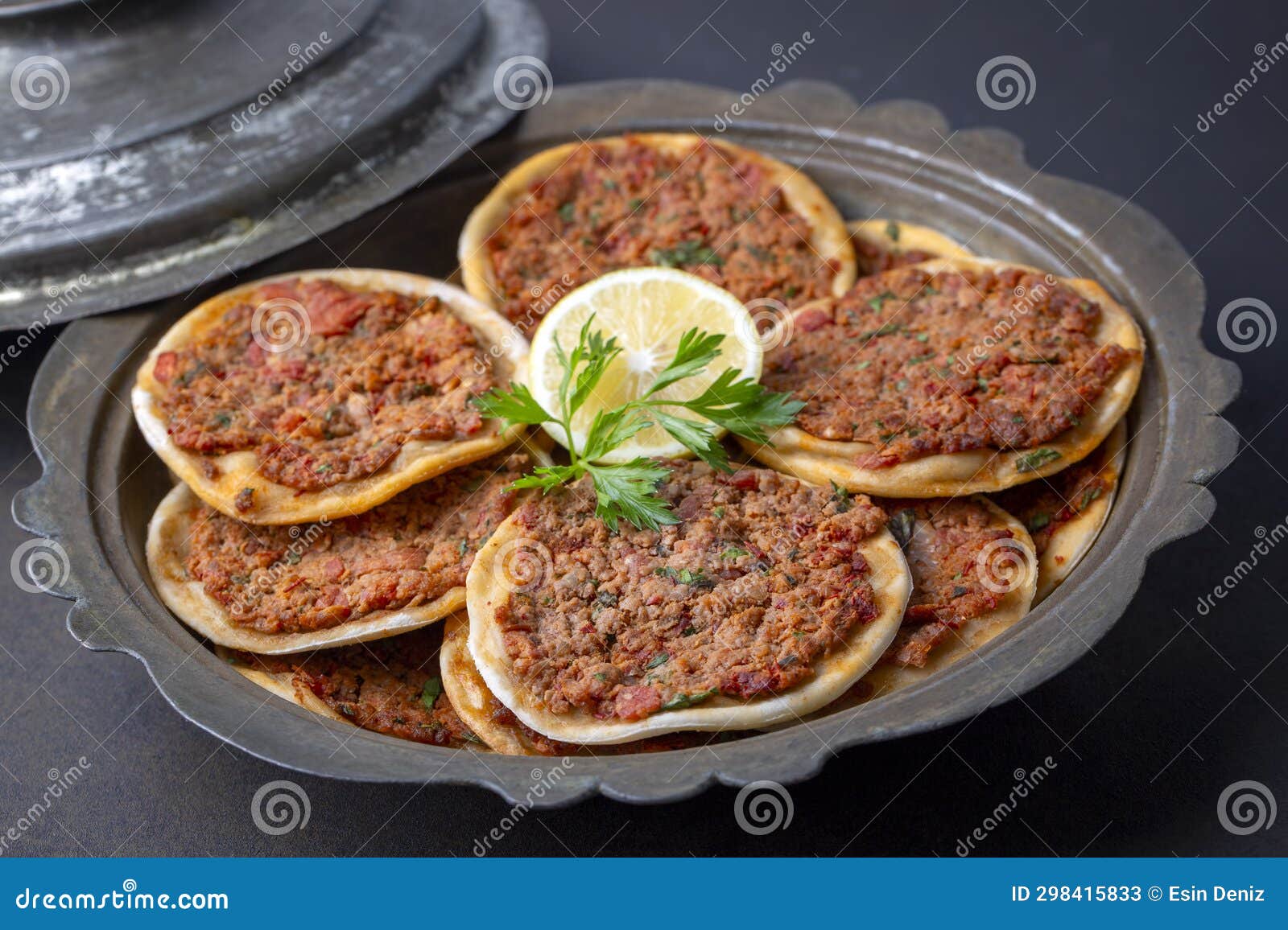 Turkish Food Findik Lahmacun - Mini Pizza Stock Image - Image of ...