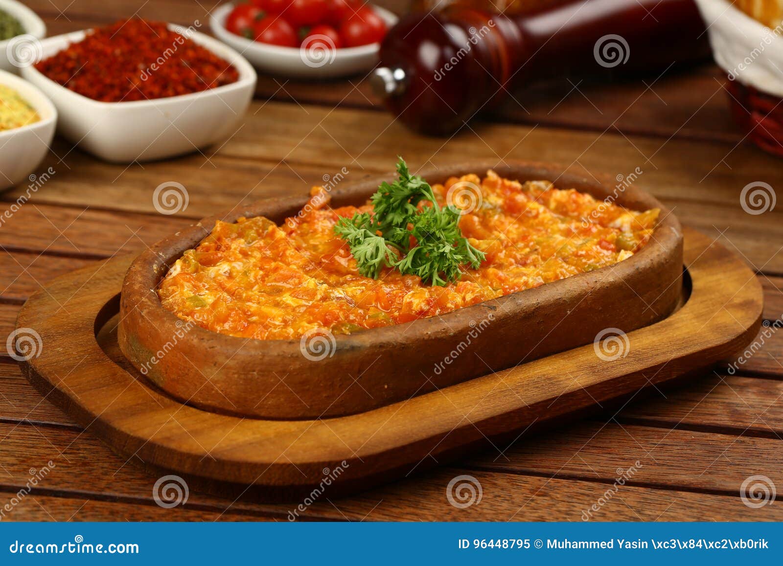 Turkish food menemen stock image. Image of dish, includes - 96448795