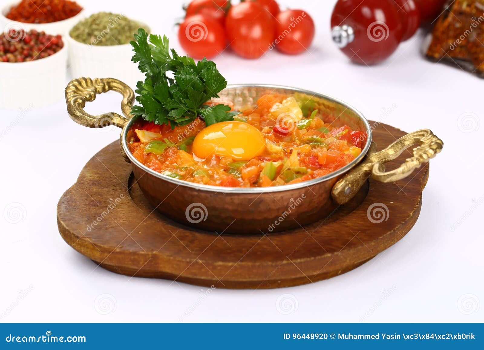Turkish food menemen stock photo. Image of colorful, drink - 96448920