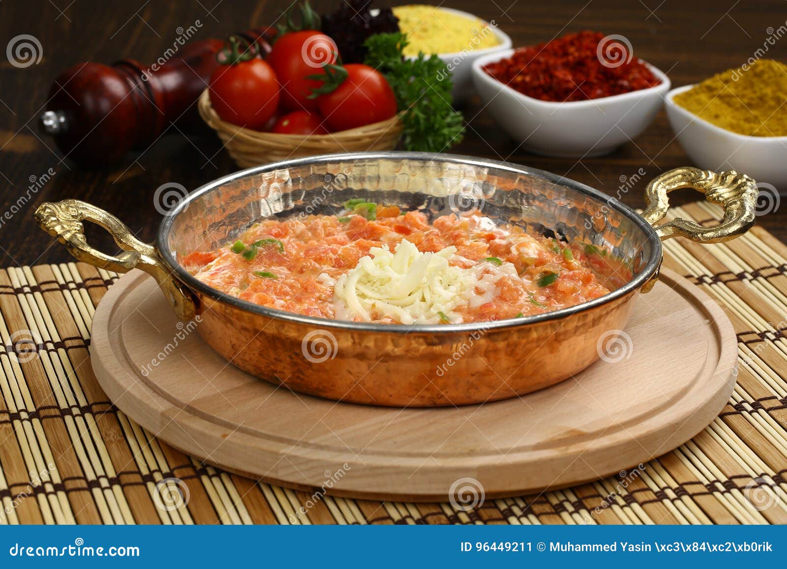 Turkish food menemen stock image. Image of arabian, gourmet - 96449211