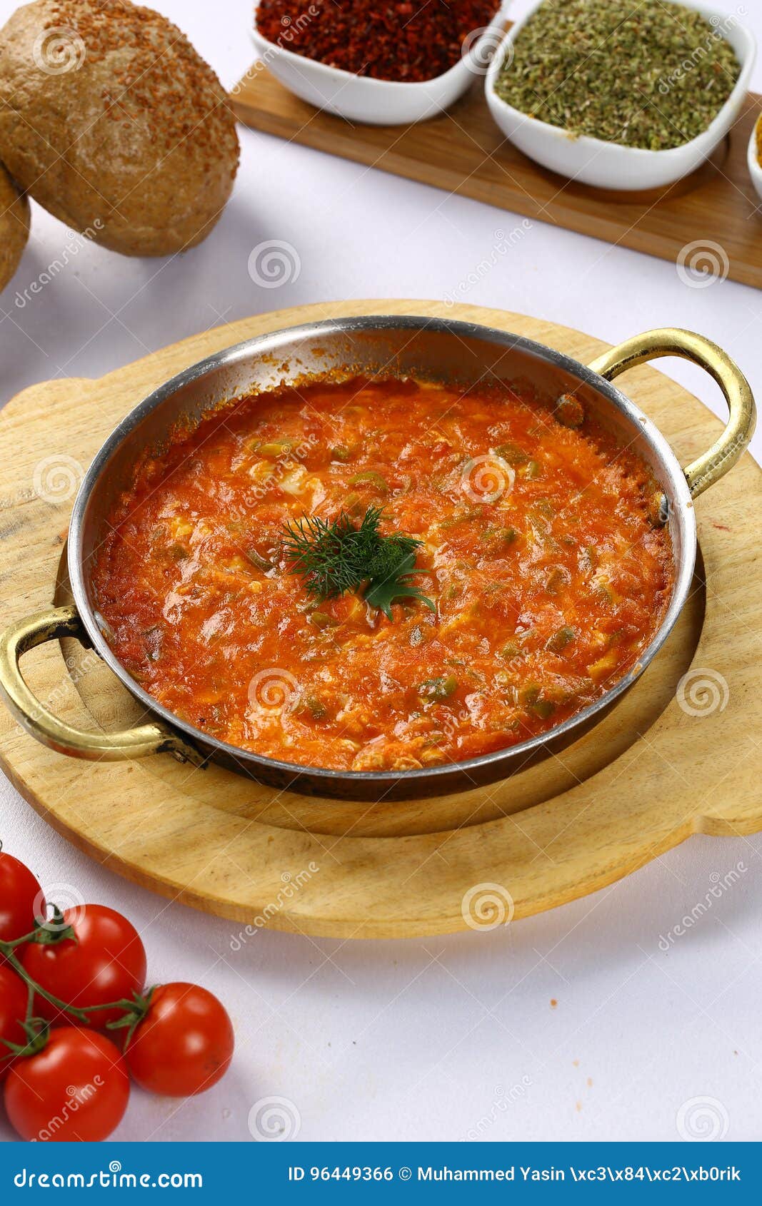 Turkish food menemen stock photo. Image of lunch, gourmet - 96449366