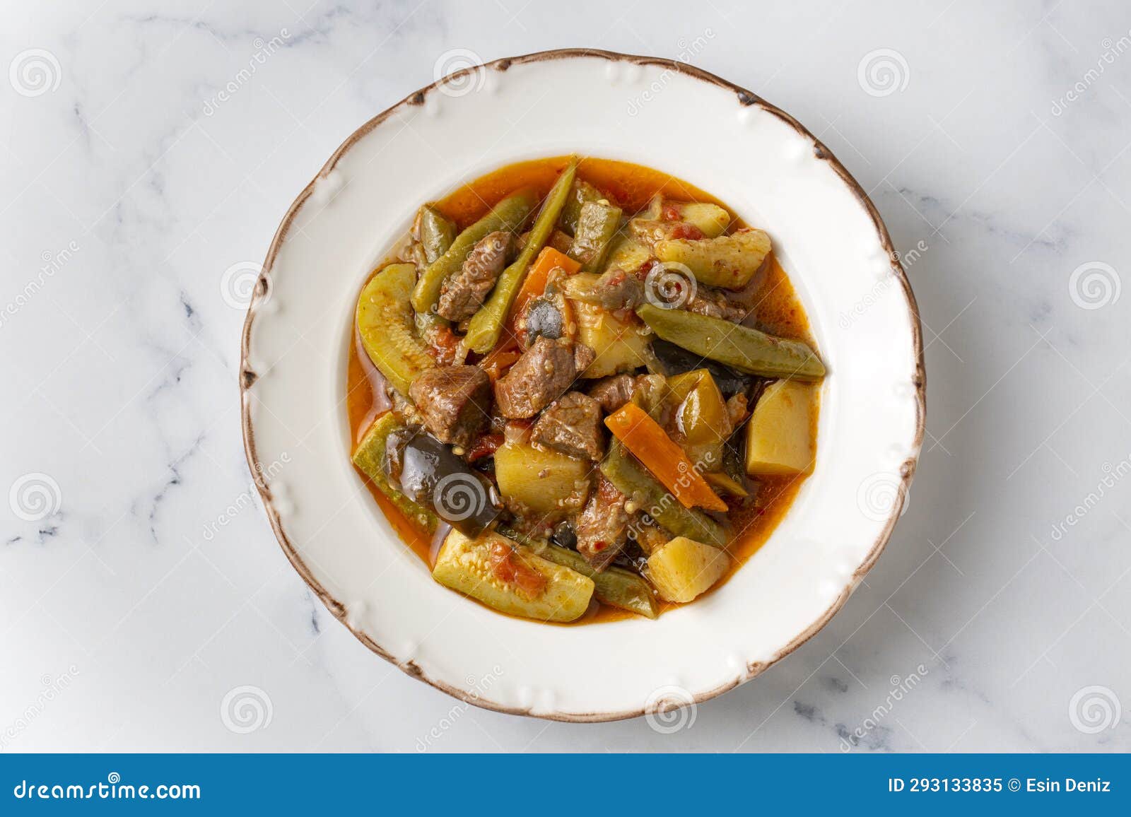 Turkish Food Turlu Mixed Vegetables with Cubed Meat Stock Image - Image ...