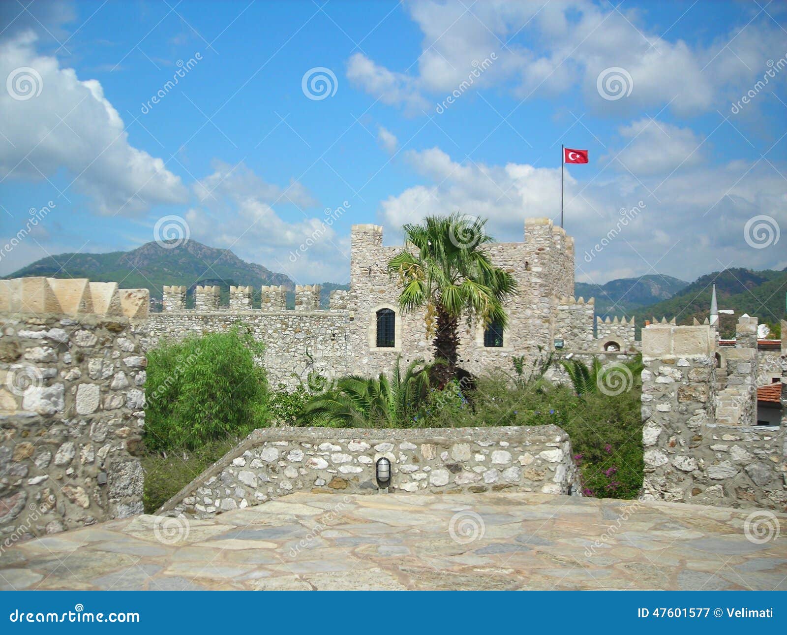 Turkish fortress stock image. Image of flan, tower, middle - 47601577