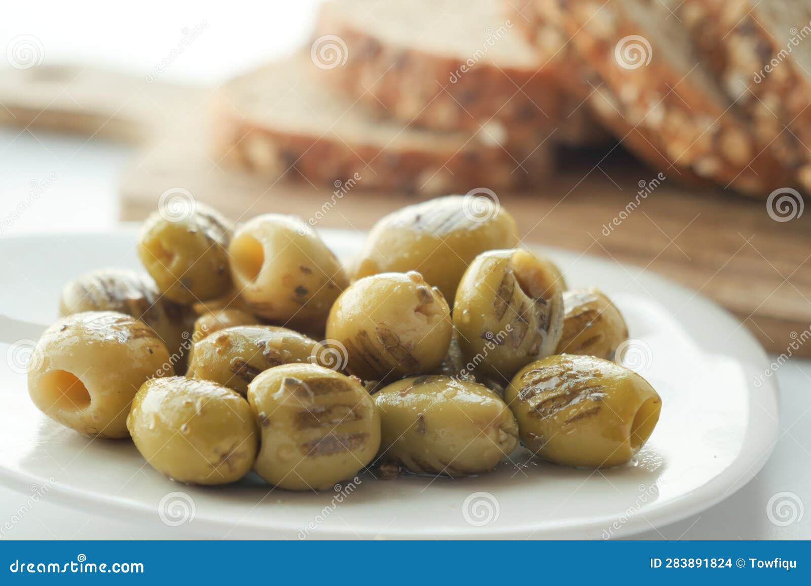 Turkish Grilled Olives in a Bowl Stock Photo - Image of rustic, spice ...