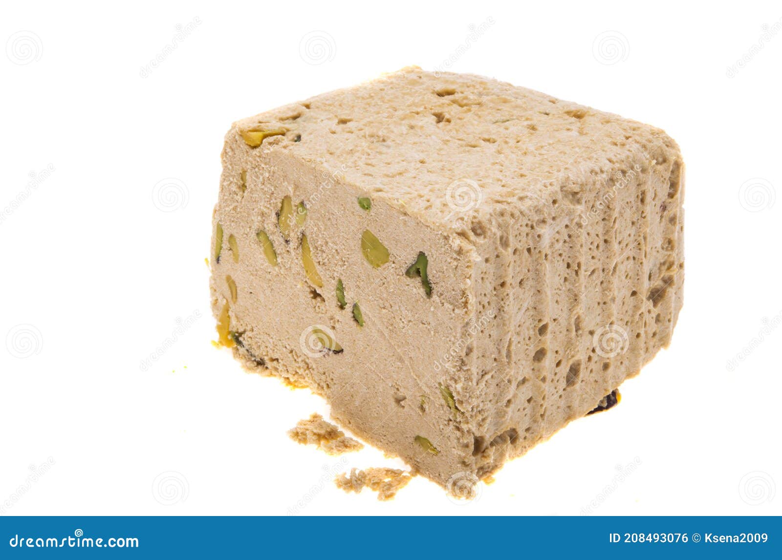 Turkish Halva with Pistachios Isolated Stock Photo - Image of food ...