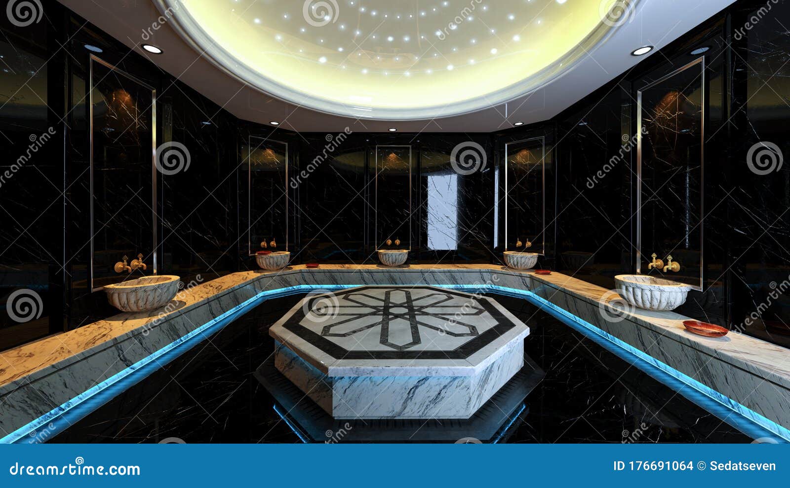 Turkish Hamam, Bath Modern Concept Design Stock Illustration ...