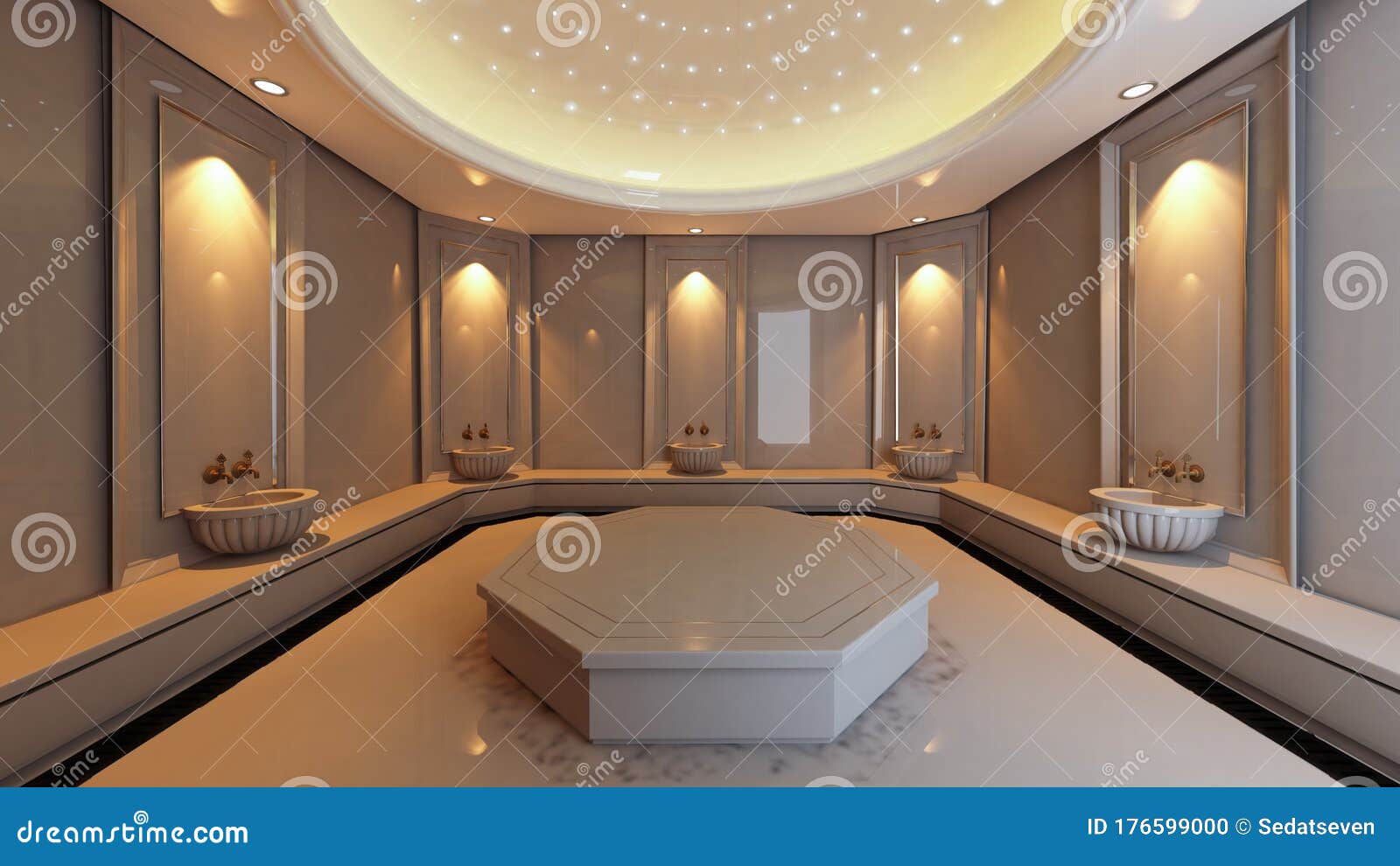 Turkish Hamam, Bath Modern Concept Design Stock Illustration ...