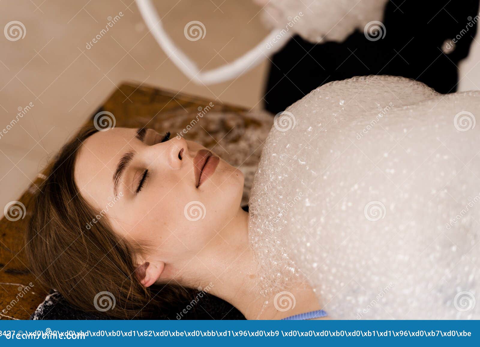 Turkish Hammam Spa Procedure. Foam Peeling Massage for Body. Stock ...