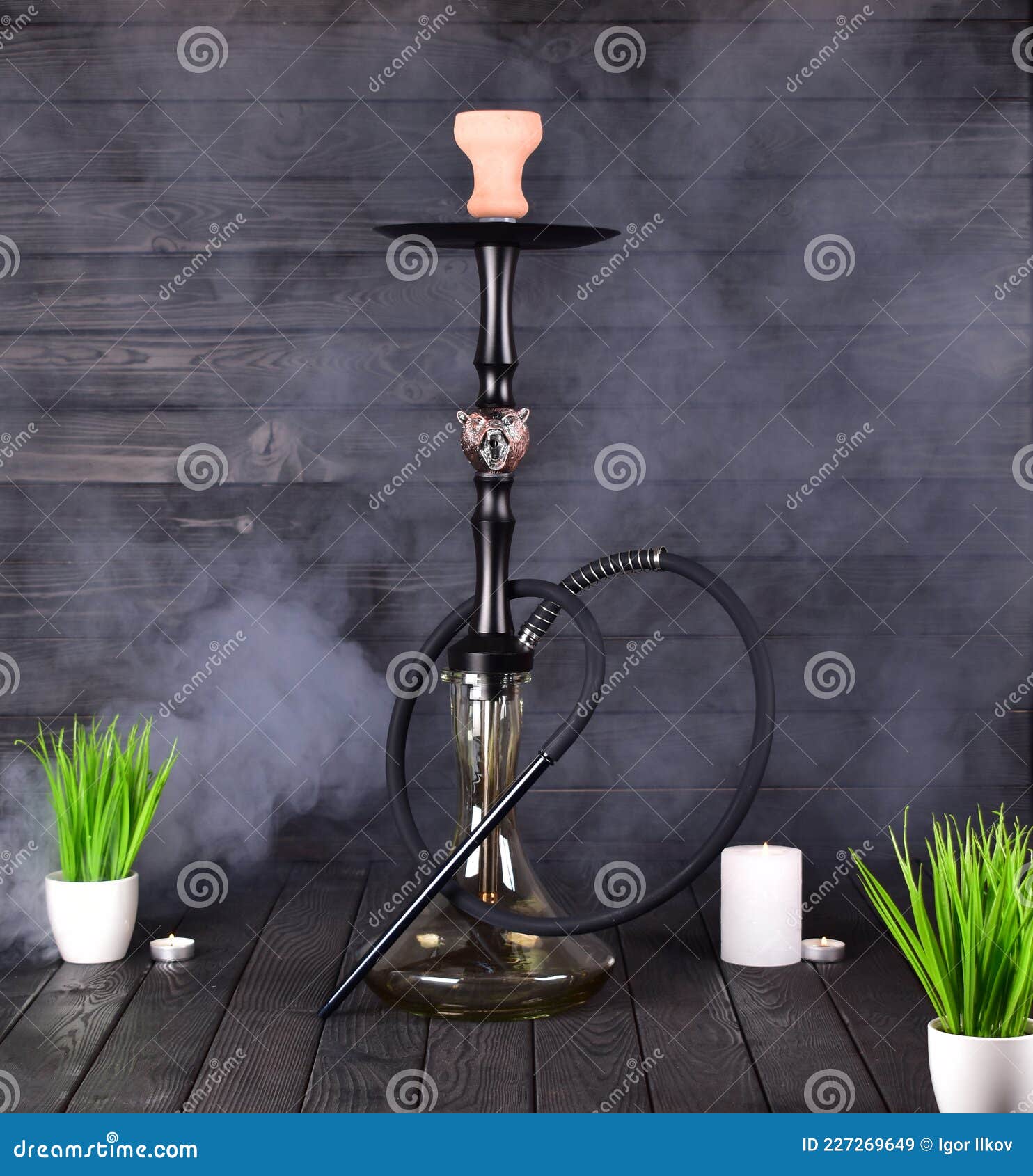 Turkish hookah with smoke stock image. Image of arabian - 227269649