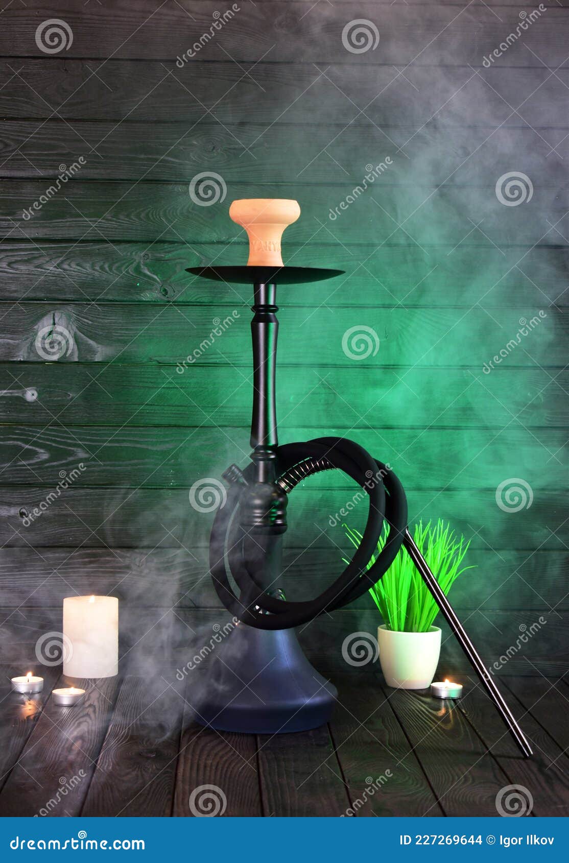 Turkish hookah with smoke stock photo. Image of lifestyle - 227269644