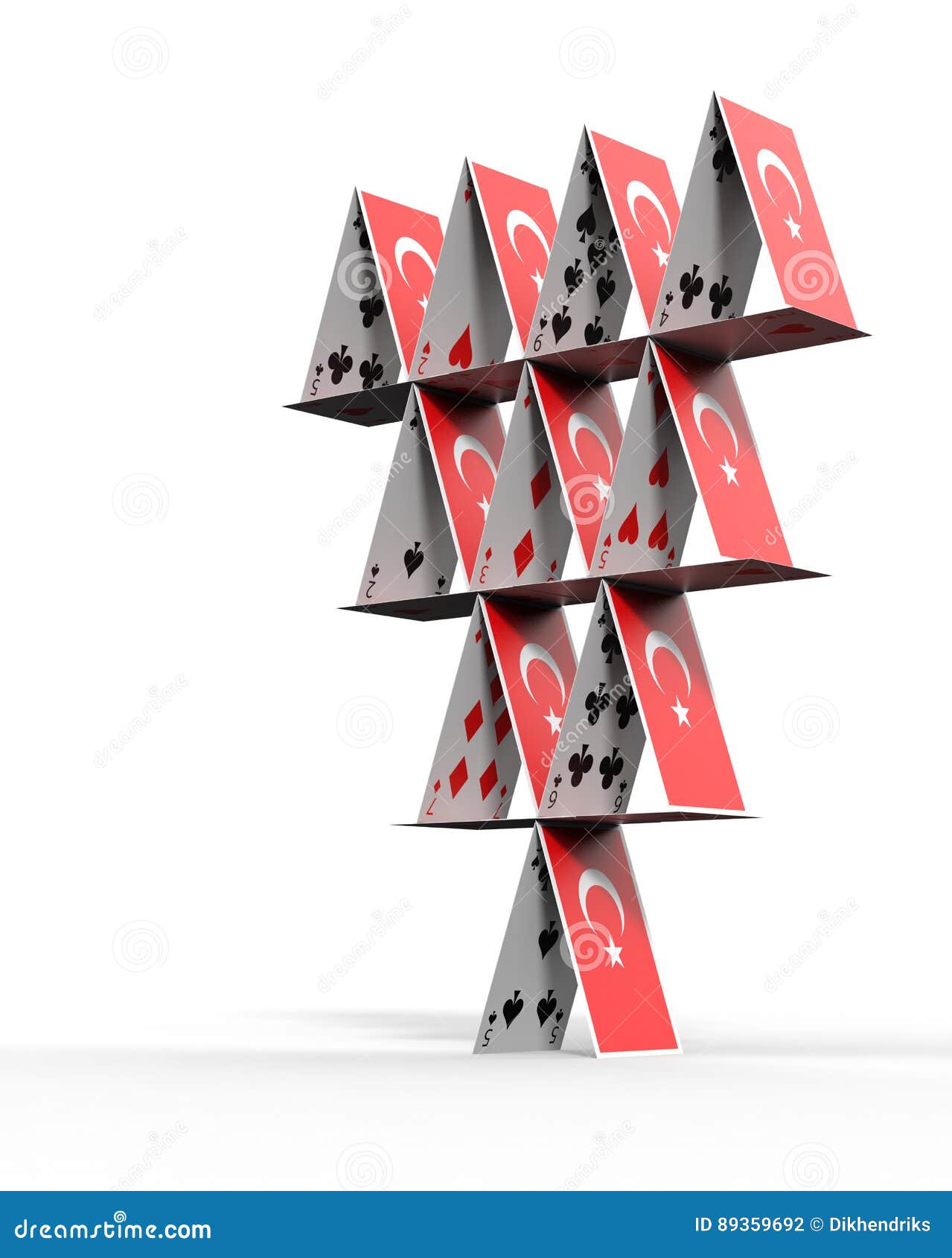Turkish House of cards stock illustration. Illustration of poutin ...