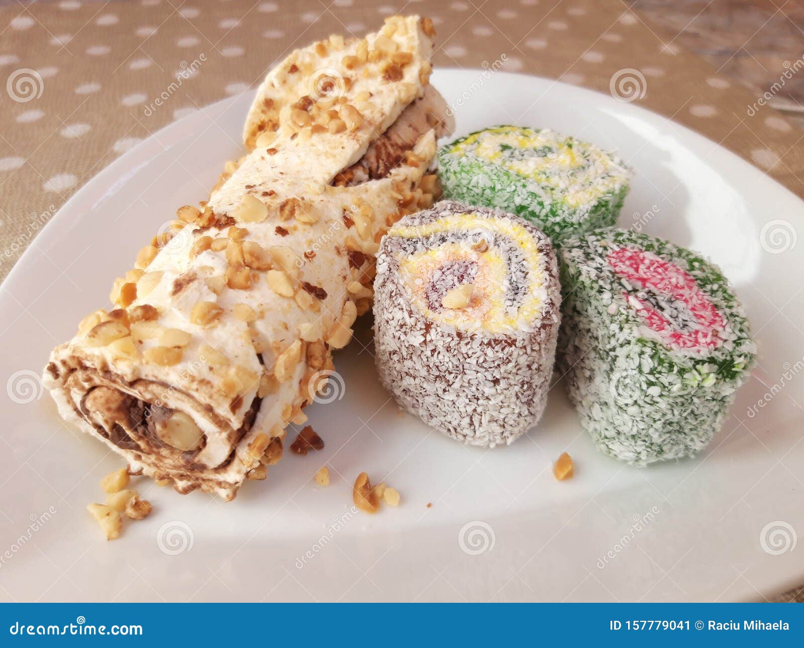 Traditional Turkish Jelly Sweets on Plate Stock Image - Image of sugar ...