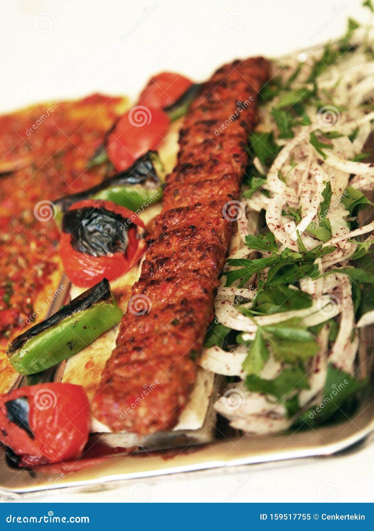 Turkish Kebab with Lahmacun Stock Image - Image of grilled, delicious ...