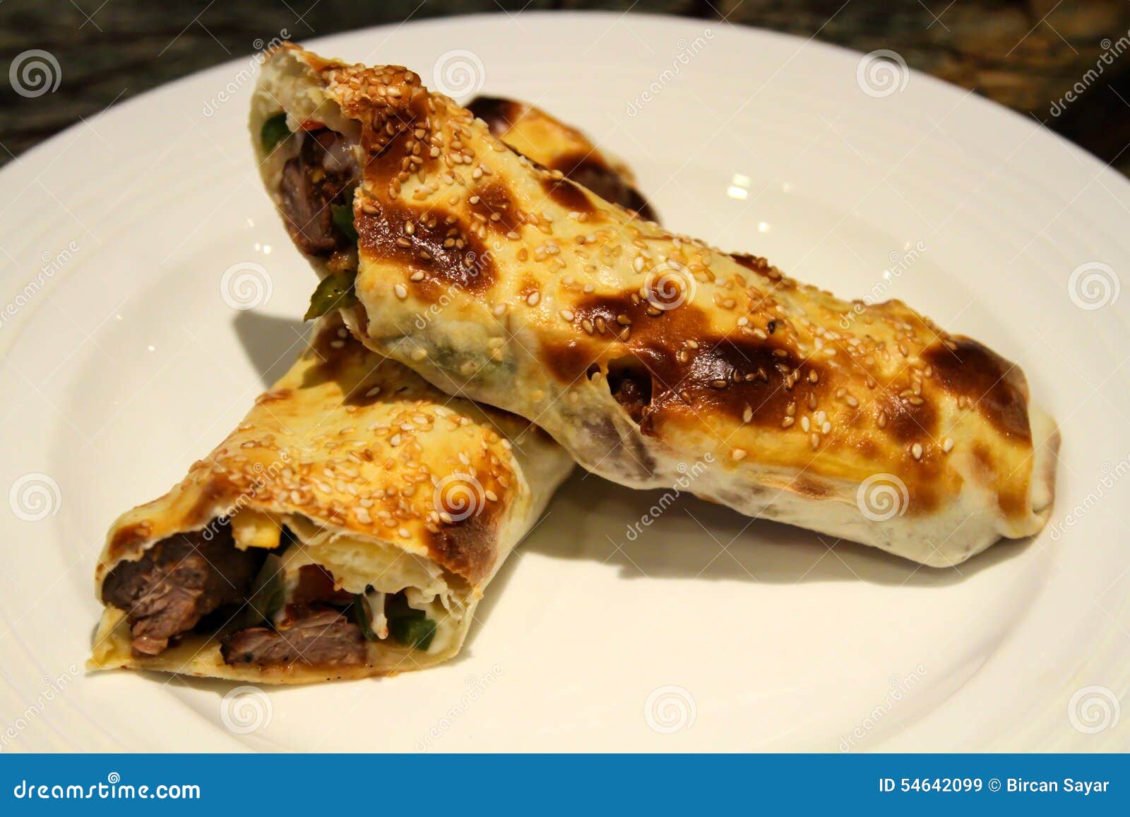 Turkish Kebab rolls stock image. Image of rolls, meat - 54642099